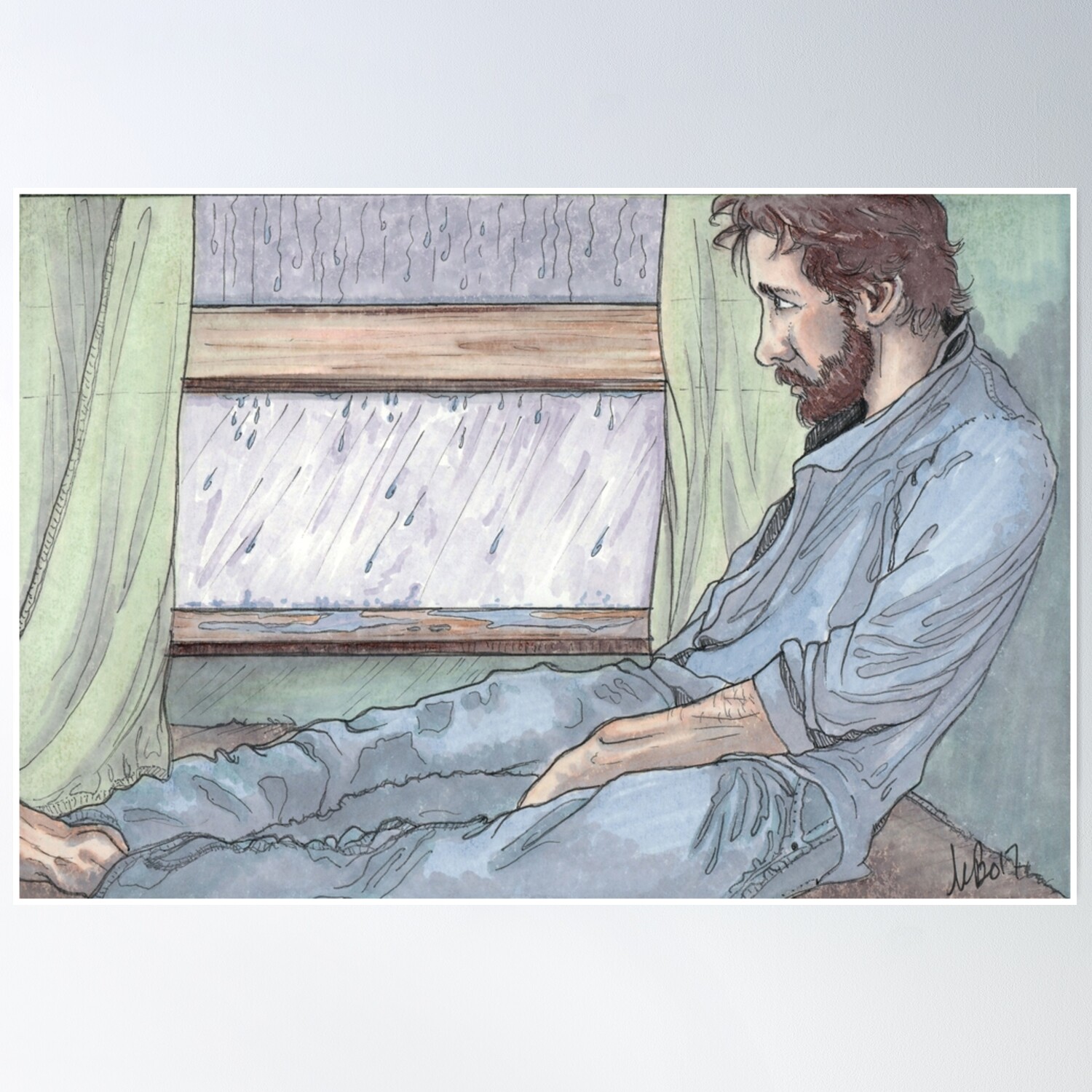 Who Let In The Rain Poster Wall Art, Modern Wall Decor, 16x24 UNFRAMED ...