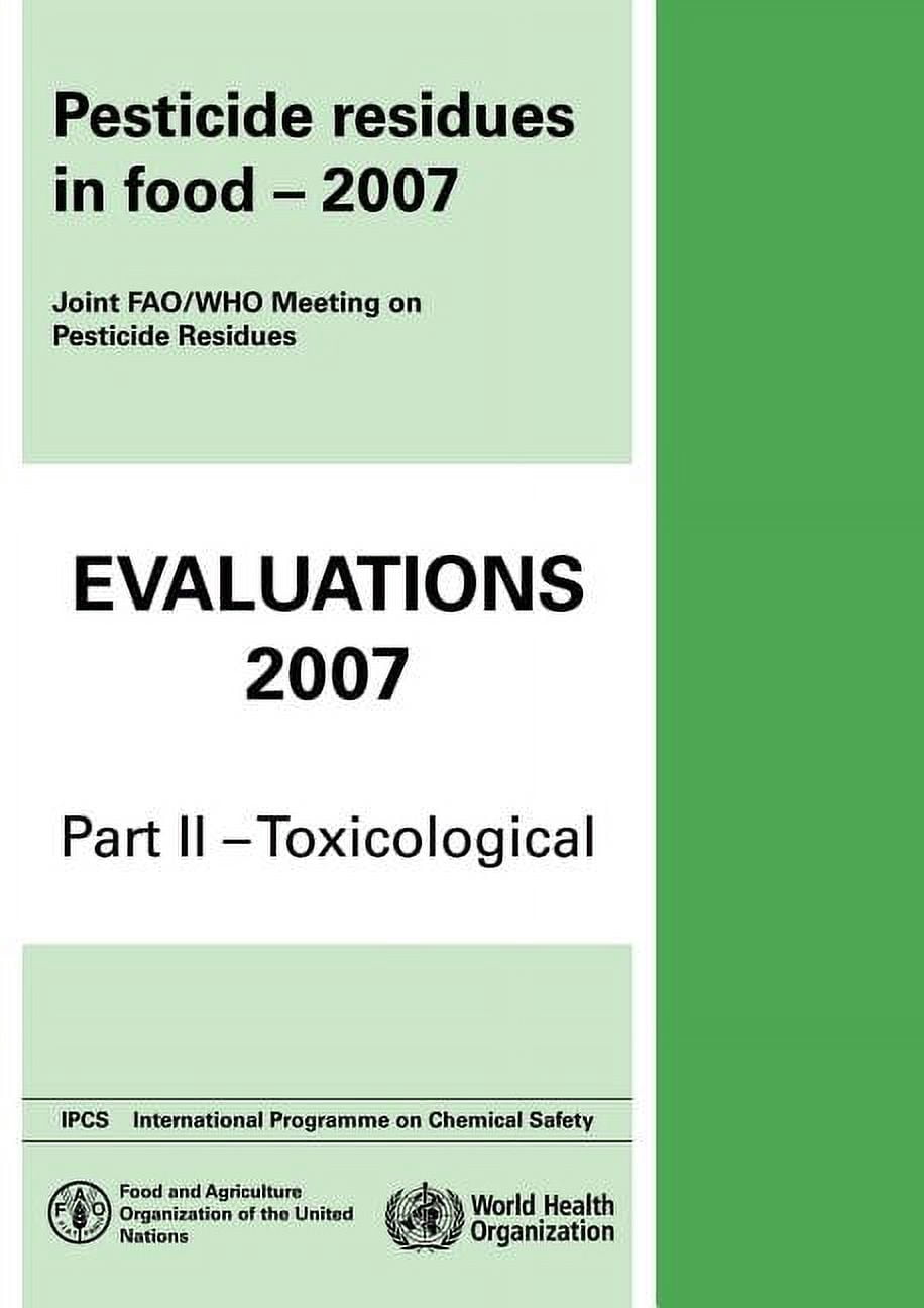 Who Pesticide Residues in Food Pesticide Residues in Food Evaluations ...