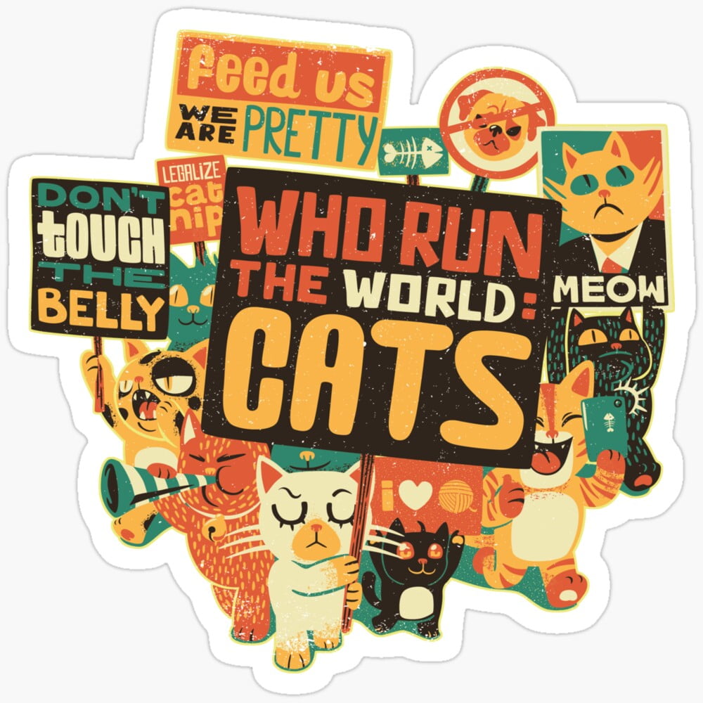 Who Run The World Cats Sticker Phone Decal Water Bottle Stickers Car ...