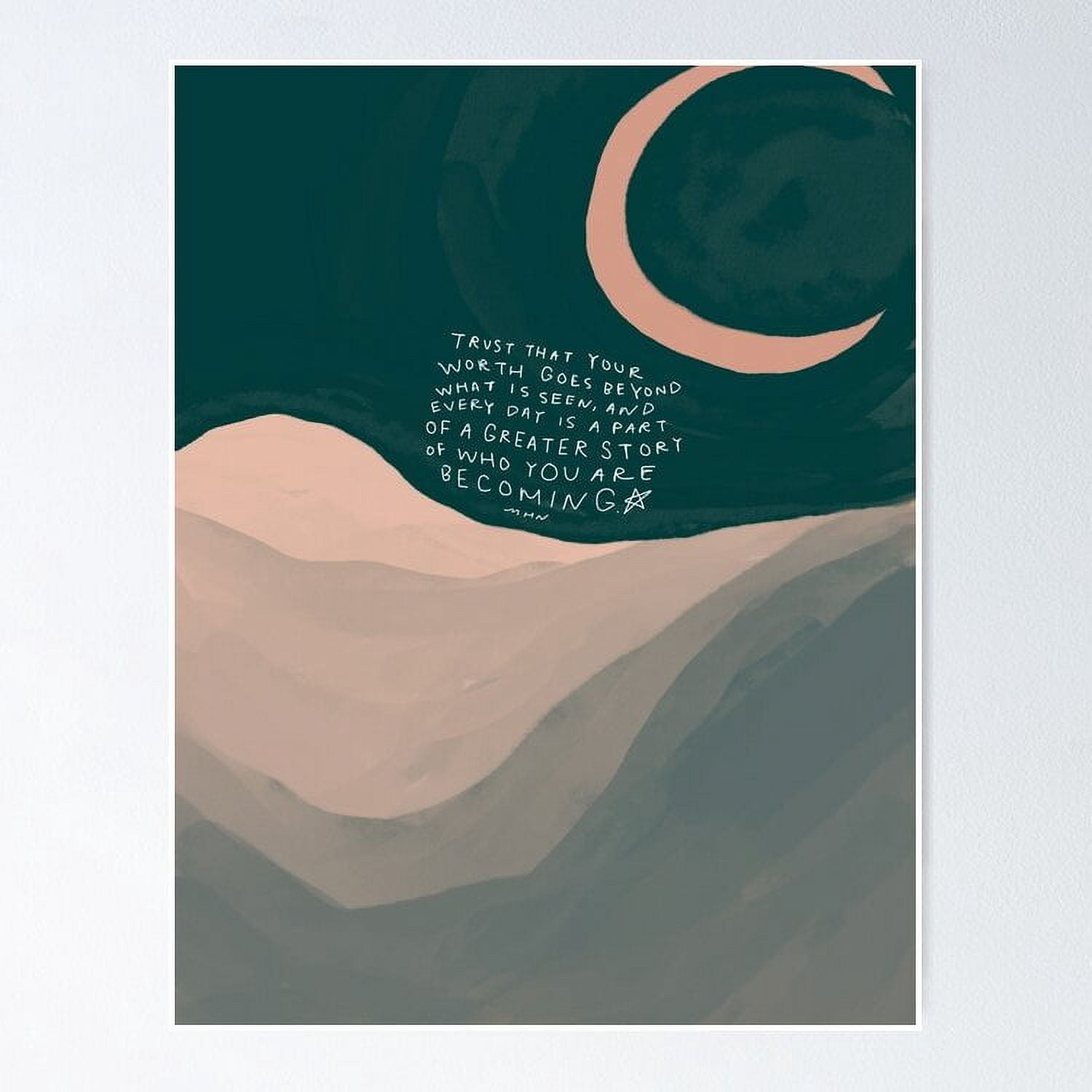 Who You Are Becoming - Inspiring Positive Quote With Mountain and Moon ...