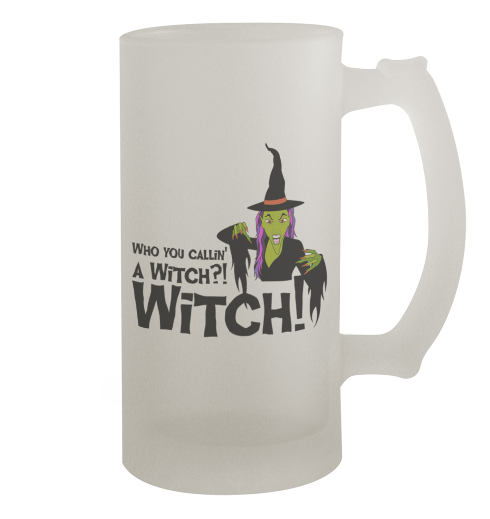 Who You Callin a Witch #190 - Funny Humor 16oz Frosted Glass Beer Stein ...