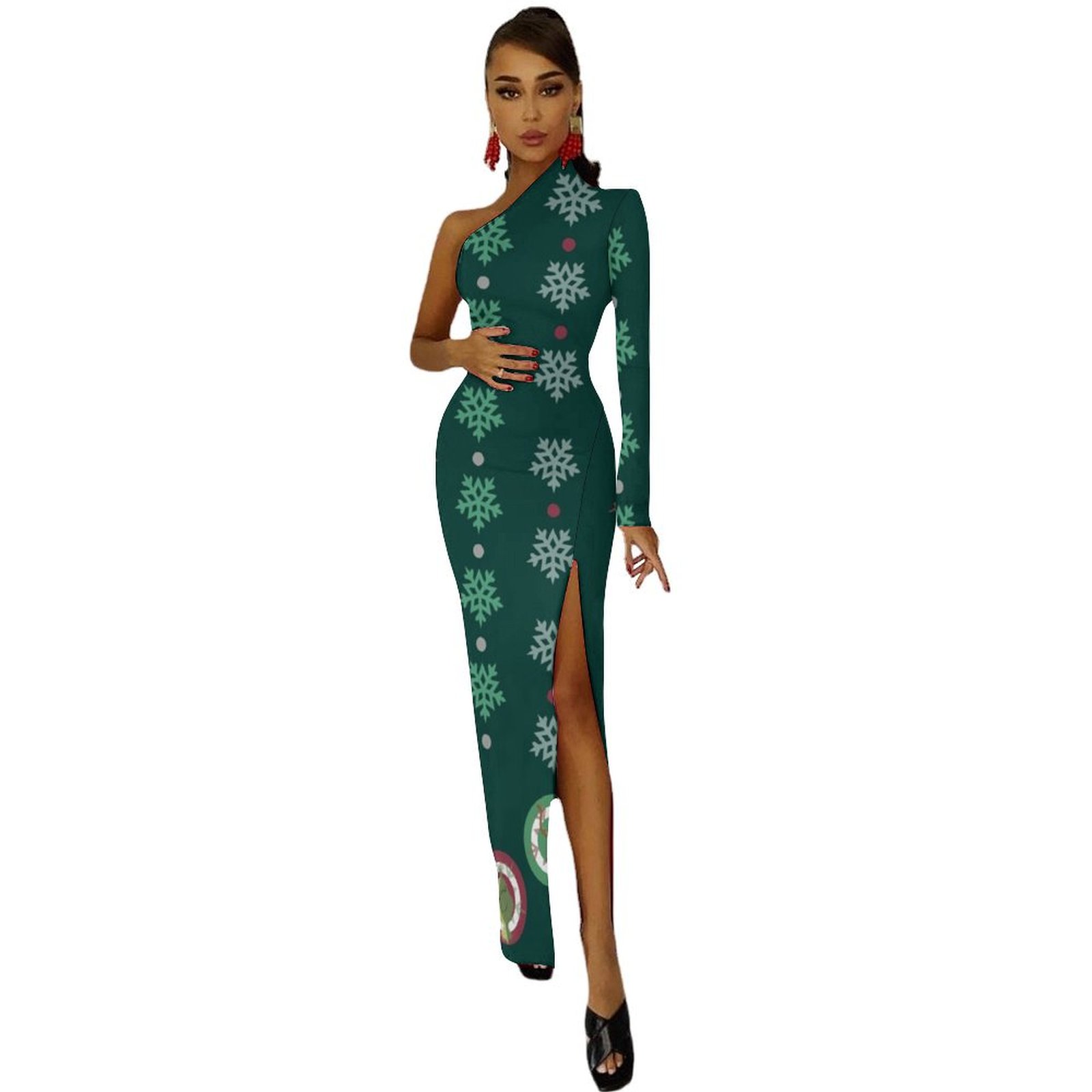 WhoVille Half Dleeve Split Dress evening dresses luxury Summer skirt ...