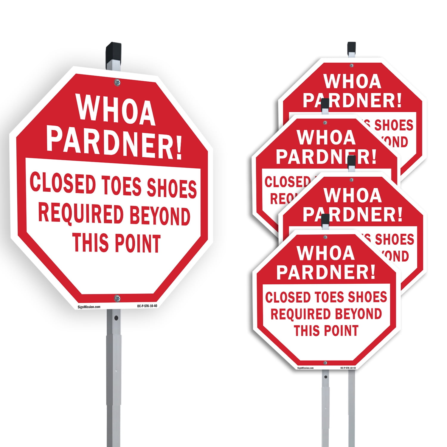 Whoa Pardner! Closed Toes Shoes Required Beyond This Point (5 Pack) 10 ...