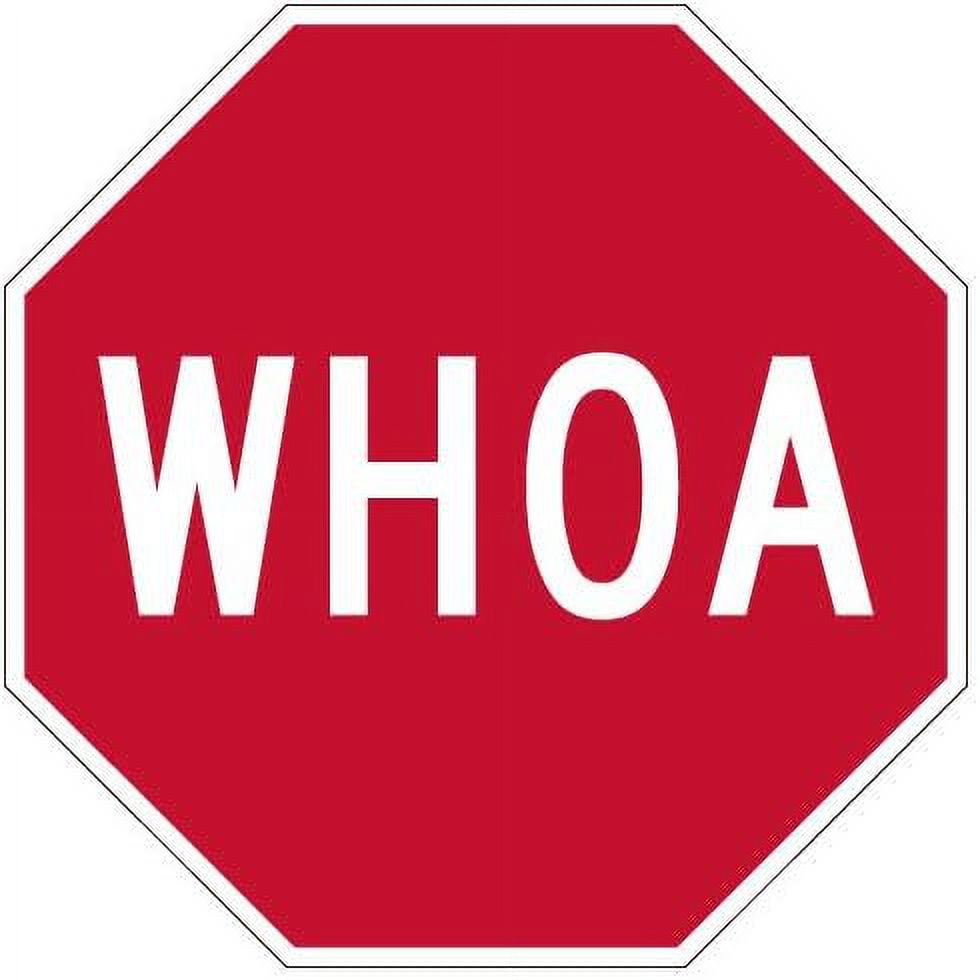 Whoa Stop Sign - 18x18 (Red) - Reflective | Rust Free Aluminum ...