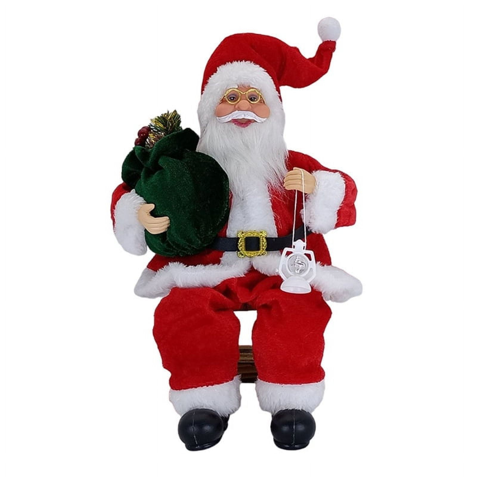 Whoamigo 14'' Sitting Santa Claus Figurines Christmas Figure ...