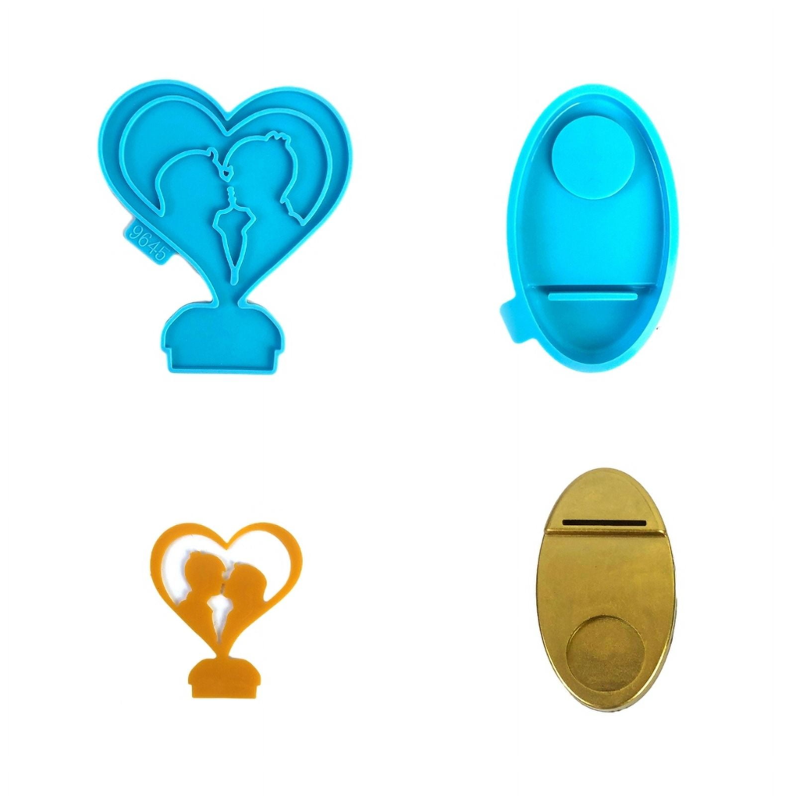 Whoamigo 2Pcs 3D Candlestick Molds for Candle Holder Heart Shaped ...