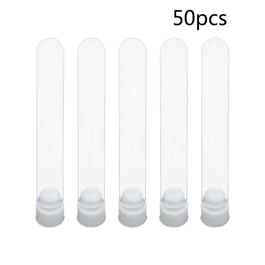 Whoamigo Plastic Test Tubes, 50 Pack, Transparent Material, Lightweight ...