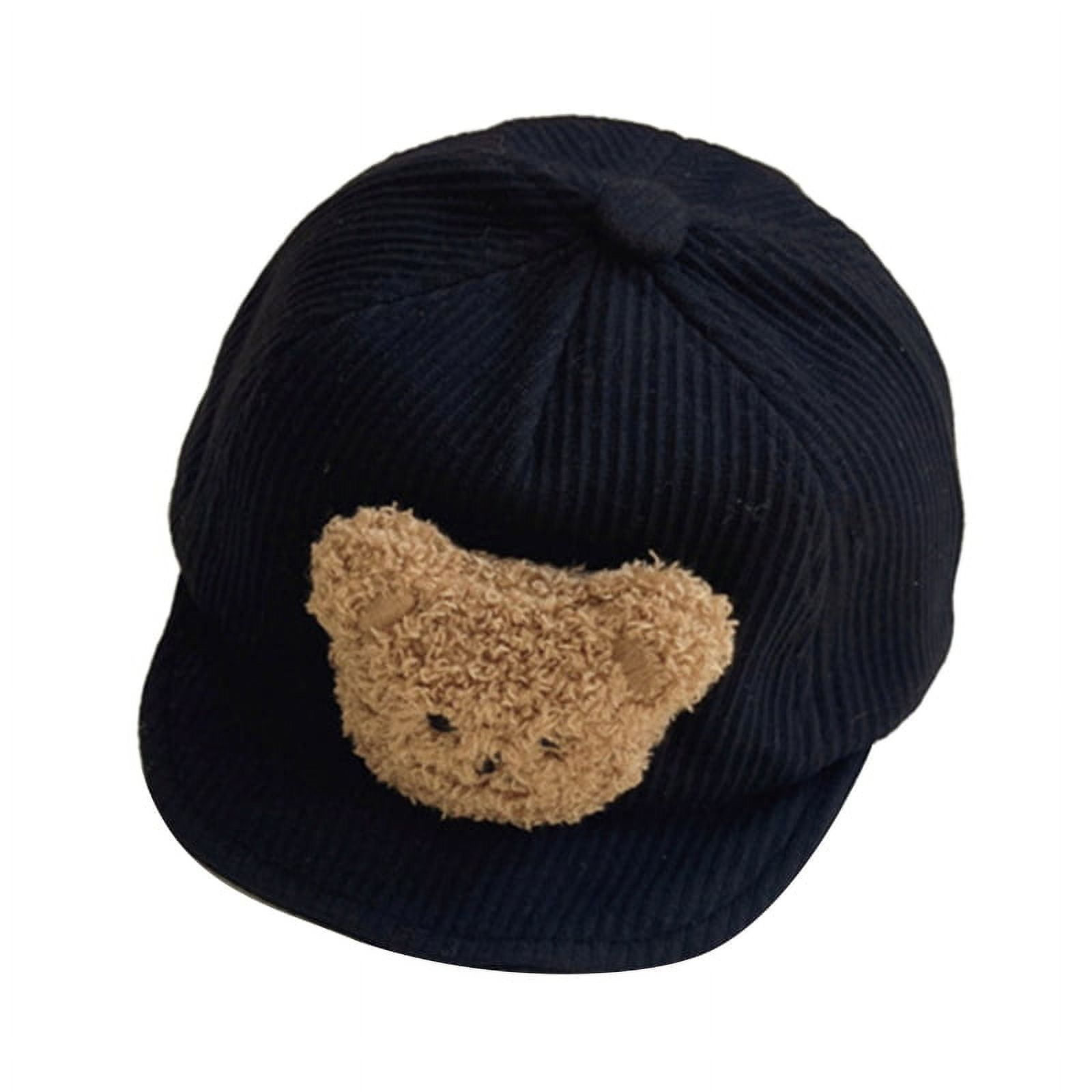 Whoamigo Baby Sun Hat Baseball Cap - Corduroy with Plush Bear Applique ...