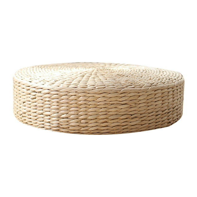 Whoamigo Hand Woven Round Sitting Cushion Japanese Tatami Floor Natural ...
