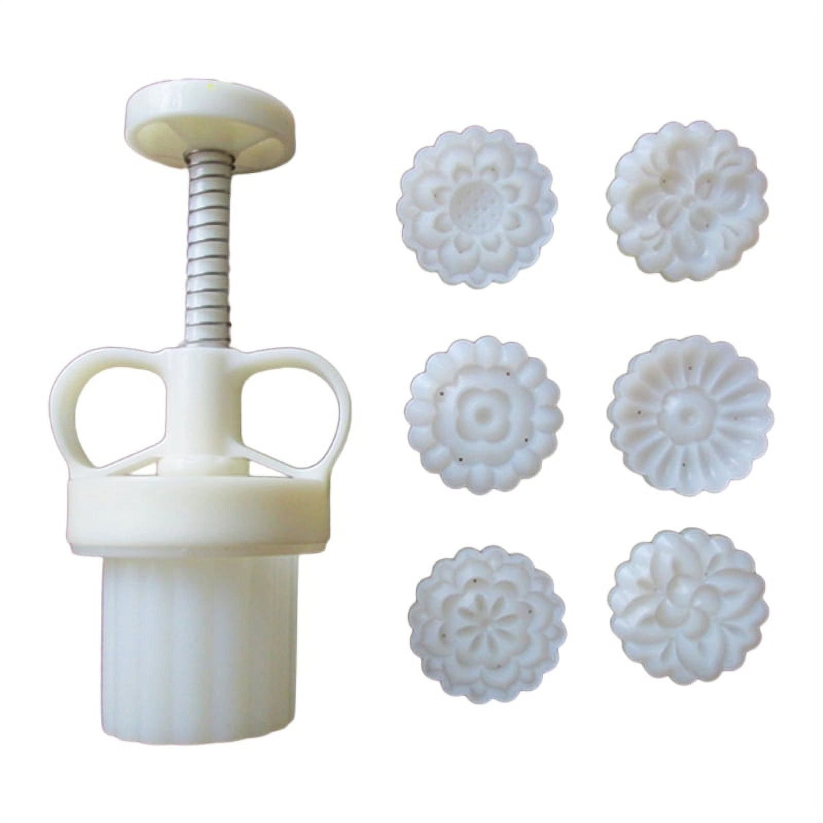 Whoamigo Plastic Mooncake Mold 35g Flower Stamp Cookie Cutter Mould ...