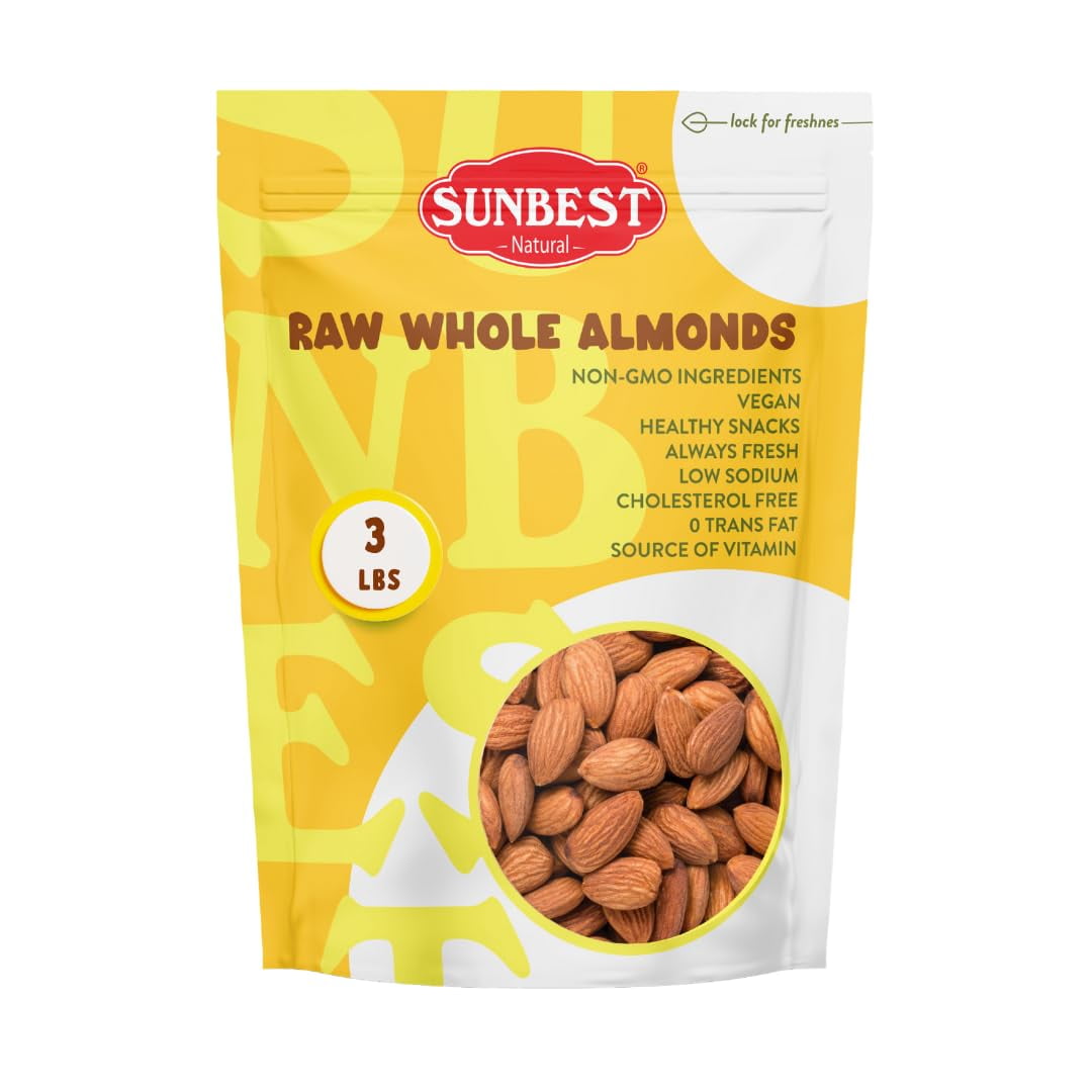 Whole Almonds, Unroasted Unsalted Nuts for Cooking Baking Nuts Seeds ...