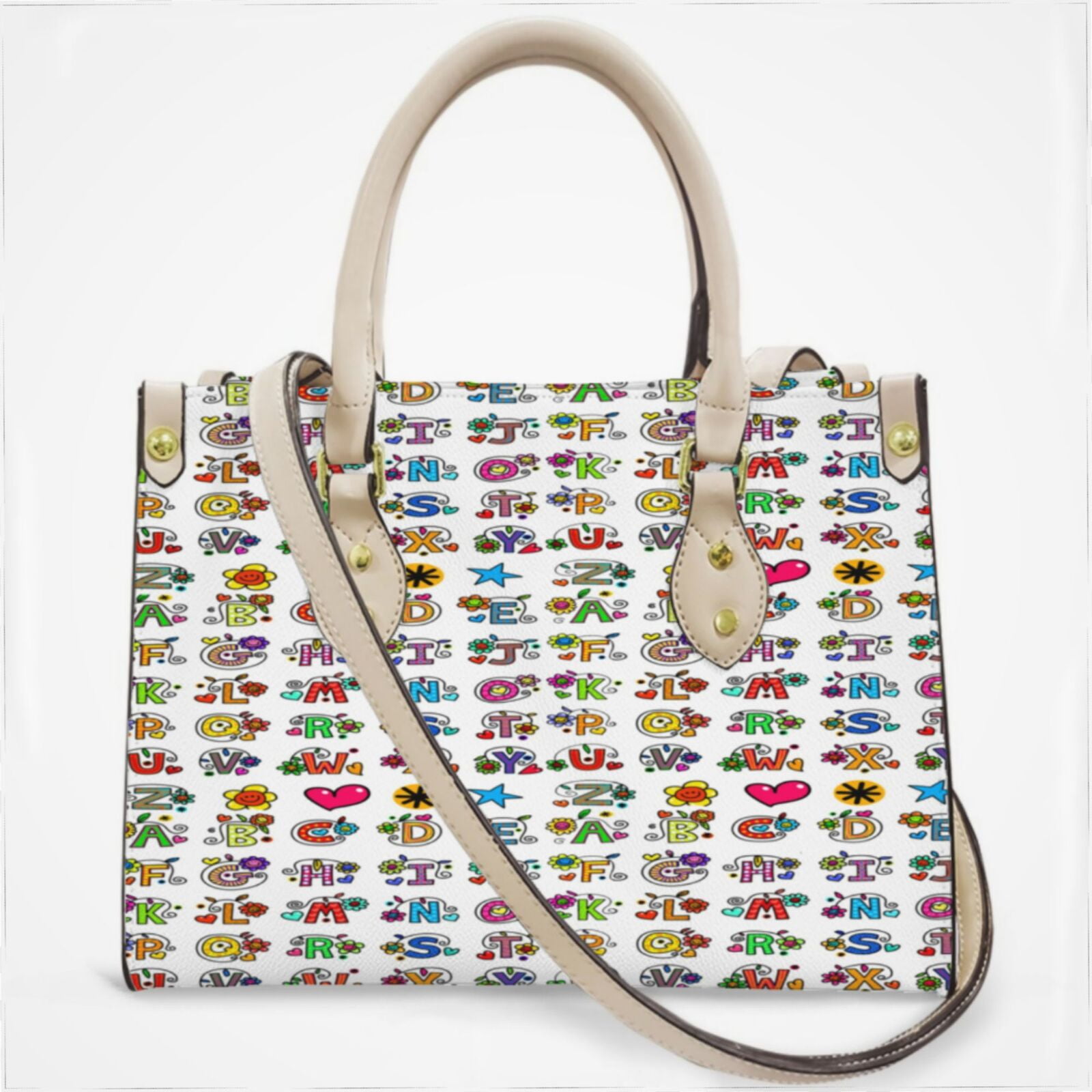 Whole Alphabet Abc Monogram Hand Drawn Colorful Cross Body Bags For ...