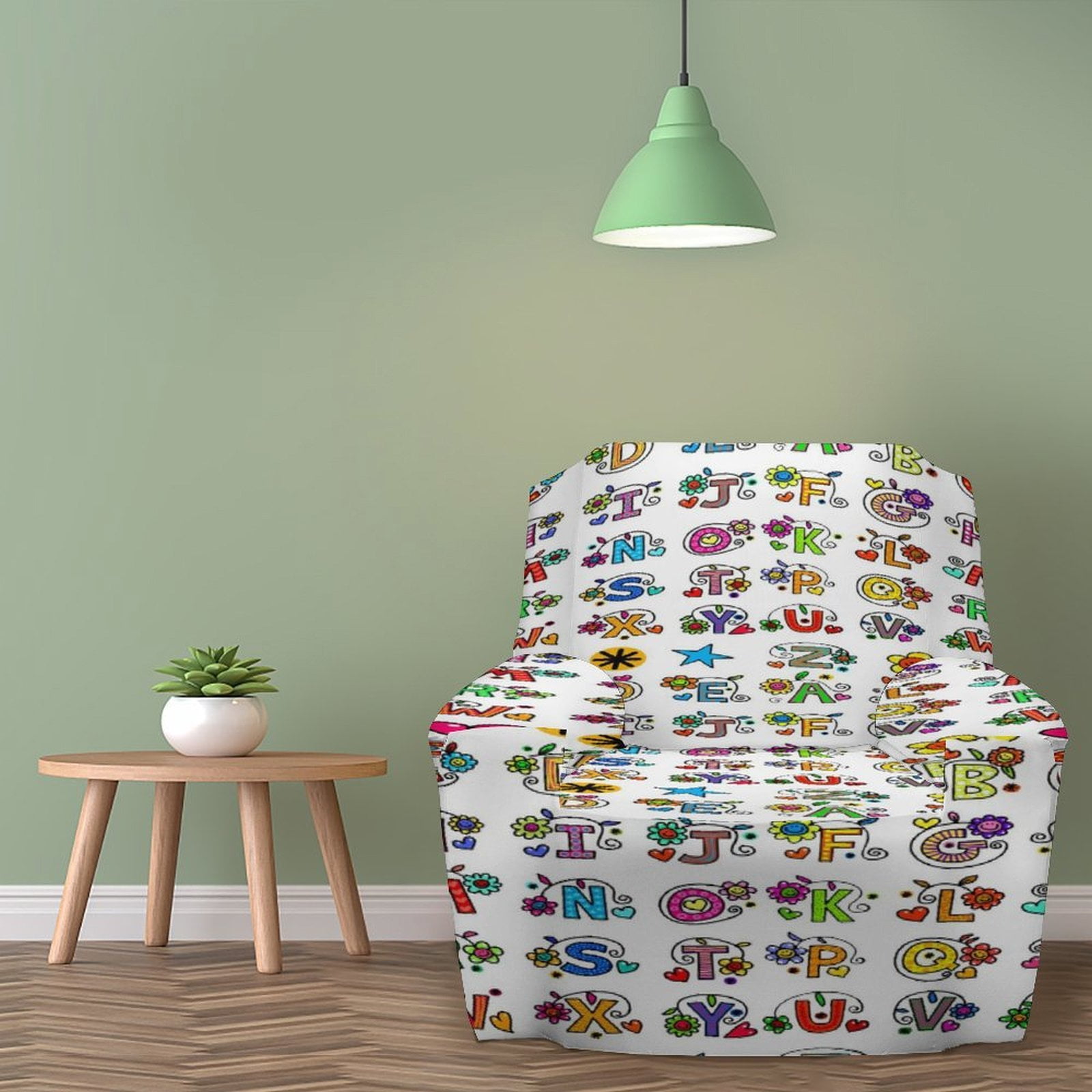Whole Alphabet Abc Monogram Hand Drawn Colorful Single Sofa Cover ...
