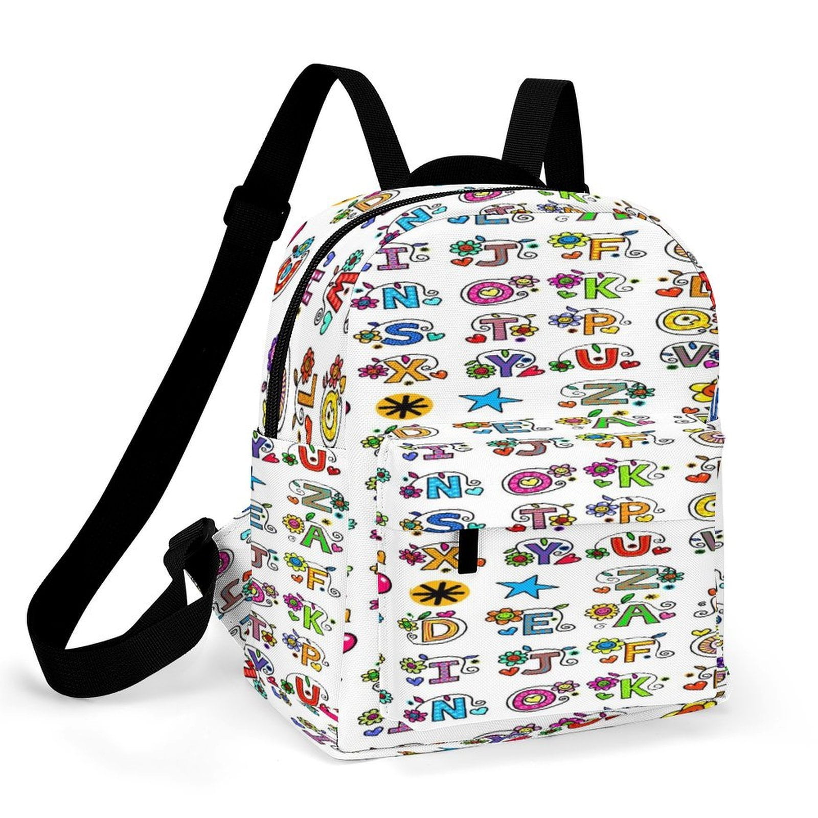 Whole Alphabet Abc Monogram Hand Drawn Colorful Small Backpack Cute ...