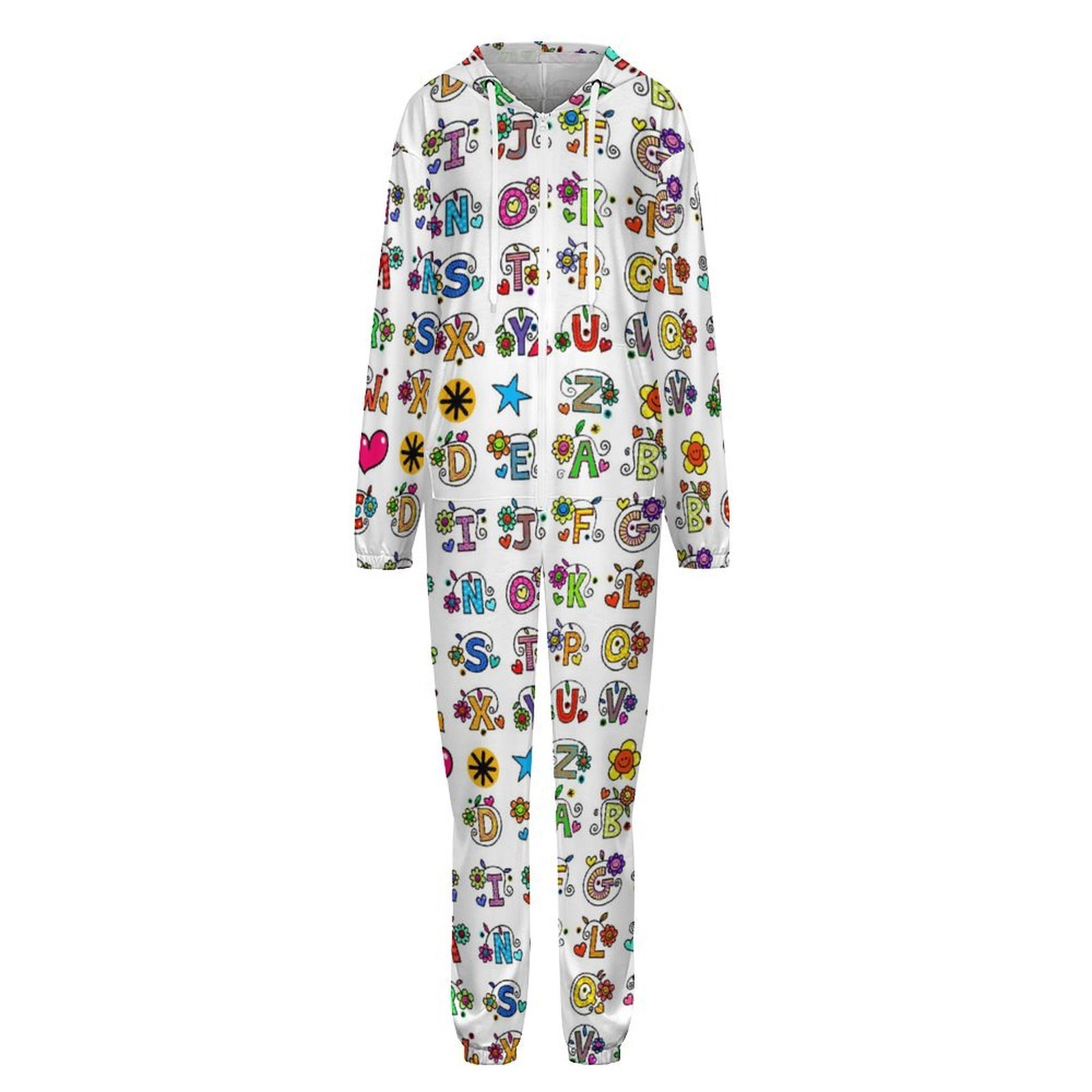 Whole Alphabet Abc Monogram Hand Drawn Colorful Unisex Adult Onesie ...