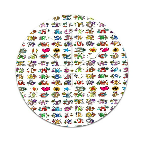 Whole Alphabet Abc Monogram Hand Drawn Colorful Wall Clock Modern ...