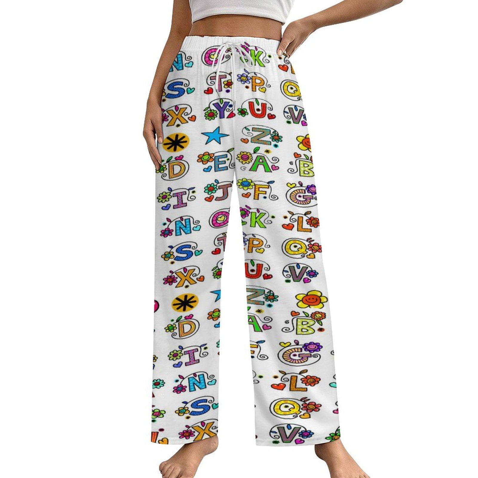 Whole Alphabet Abc Monogram Hand Drawn Colorful Women's Pajamas Pajama ...