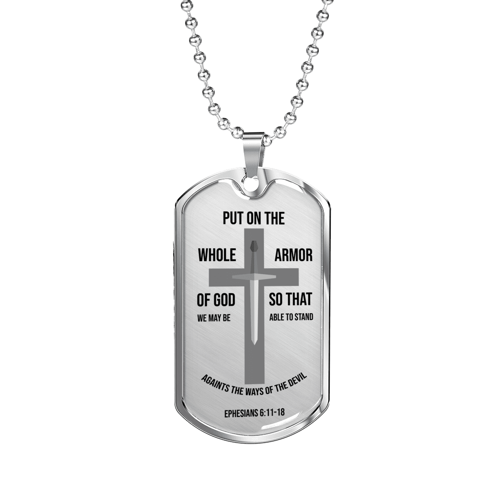 Whole Armor Of God Christian Verse Necklace Stainless Steel or 18k Gold ...