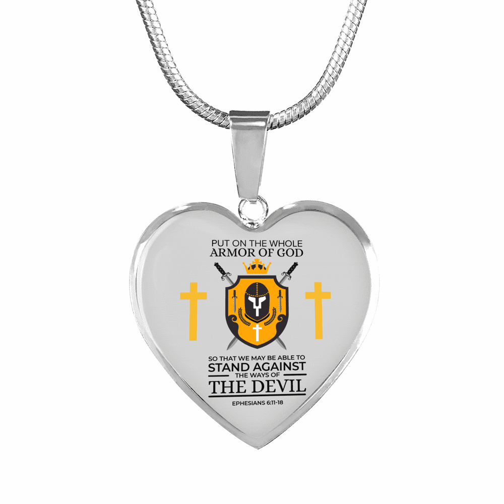 Whole Armor Of God Stainless Steel or 18k Gold Heart Pendant 18-22 ...