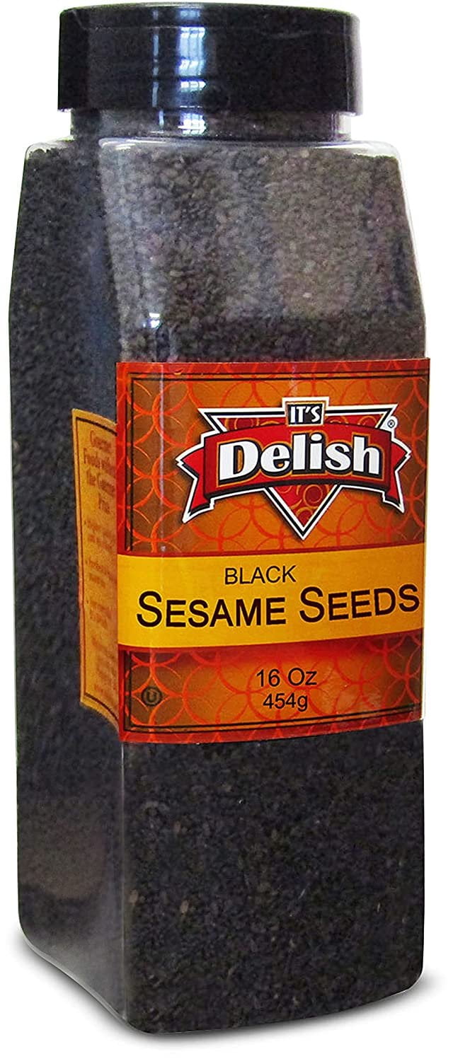 Whole Black Sesame Seeds by Its Delish, 16 Oz Large Jar All Natural ...