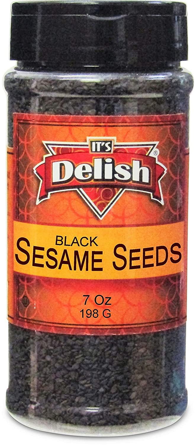 Whole Black Sesame Seeds by Its Delish, 7 Oz Medium Jar All Natural ...