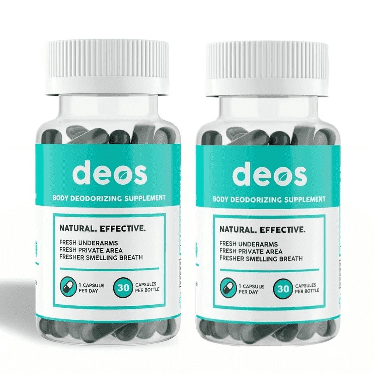 Whole Body Deodorant Supplement - 60 Capsules Total - Odor Elimination ...