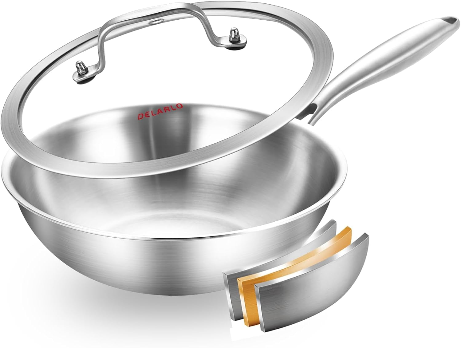 Whole Body Tri-Ply Stainless Steel Pan 10 inch, 5 Ply Stainless Steel ...