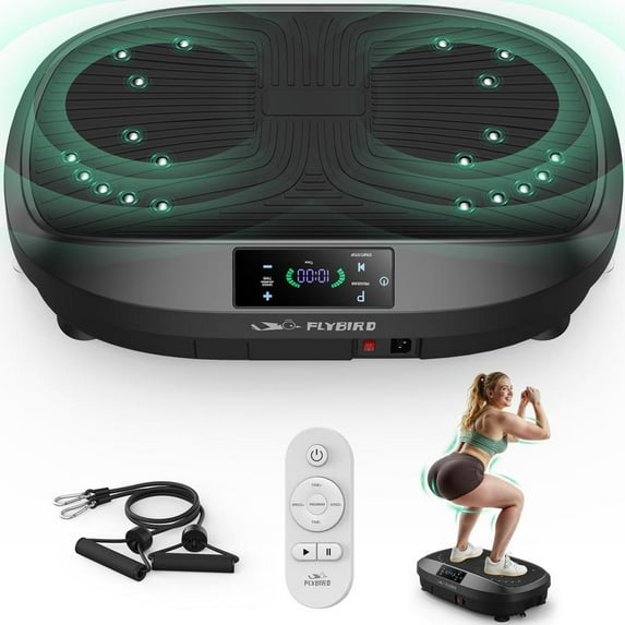 Whole Body Vibration Plate Exercise Machine – Lymphatic Drainage & Fitness Platform with 2 ...