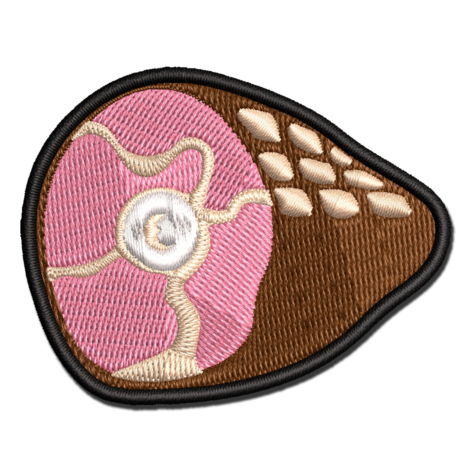 Whole Bone-In Ham Meat Applique Multi-Color Embroidered Iron-On Patch ...