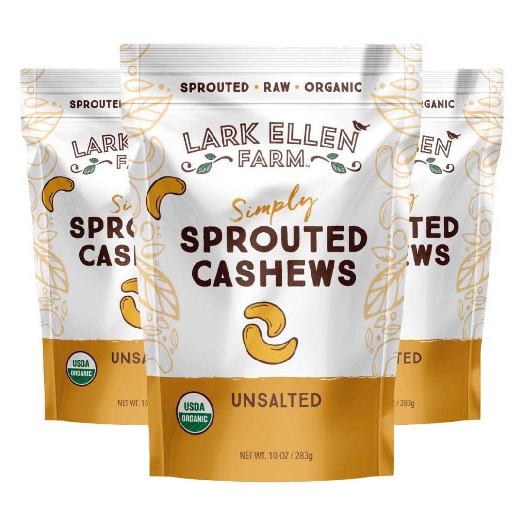 Whole Cashews, Unsalted Raw Sprouted Nuts, Certified USDA Organic ...