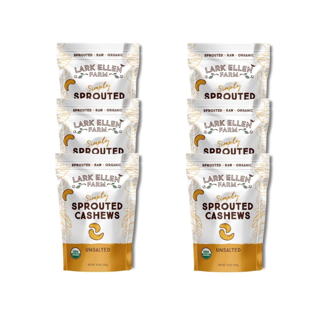 Whole Cashews, Unsalted Raw Sprouted Nuts, Certified USDA Organic ...