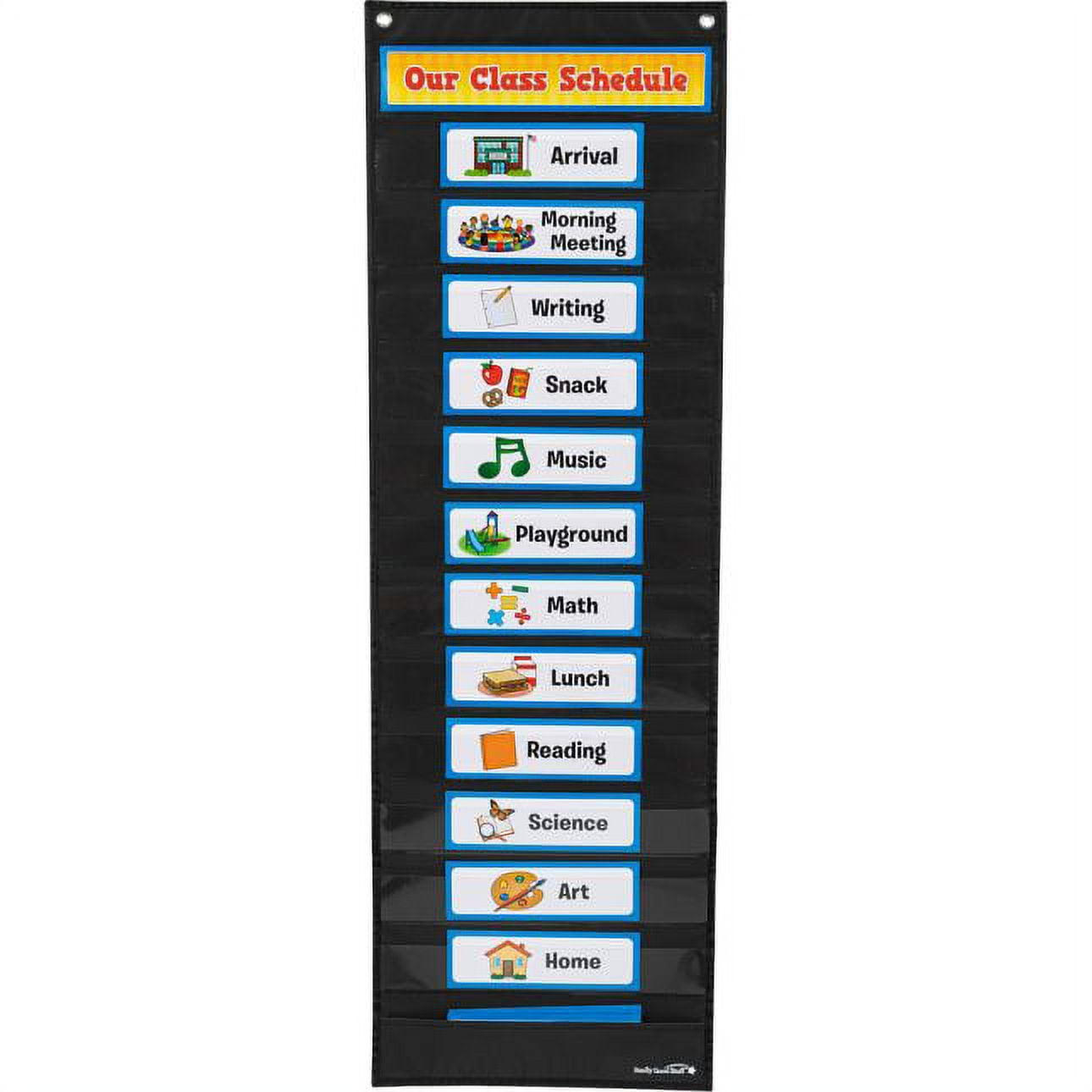 Whole-Class Visual Schedule Pocket Chart and Cards - 1 pocket chart, 27 ...
