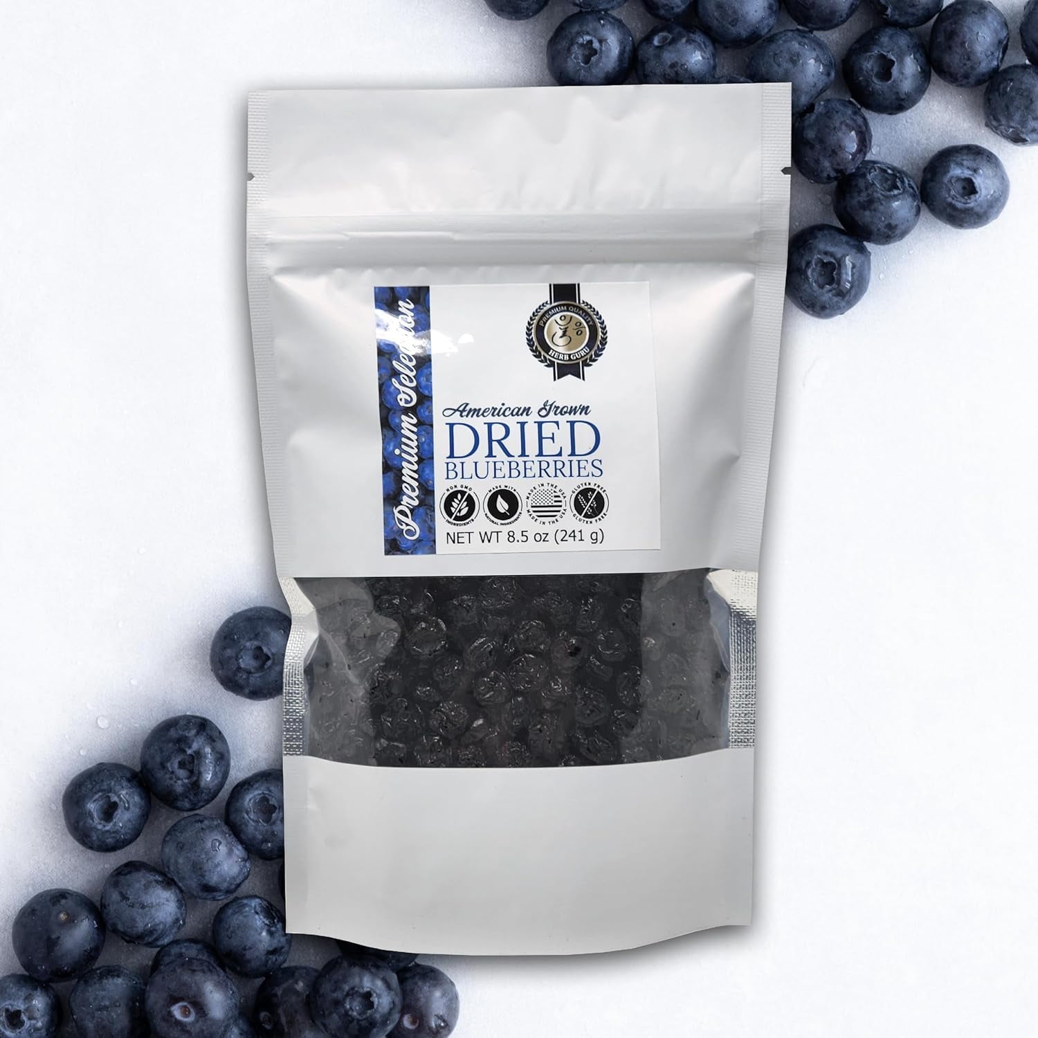 Whole Dried Blueberries 8.5oz | Grown | All Natural, Non-GMO ...