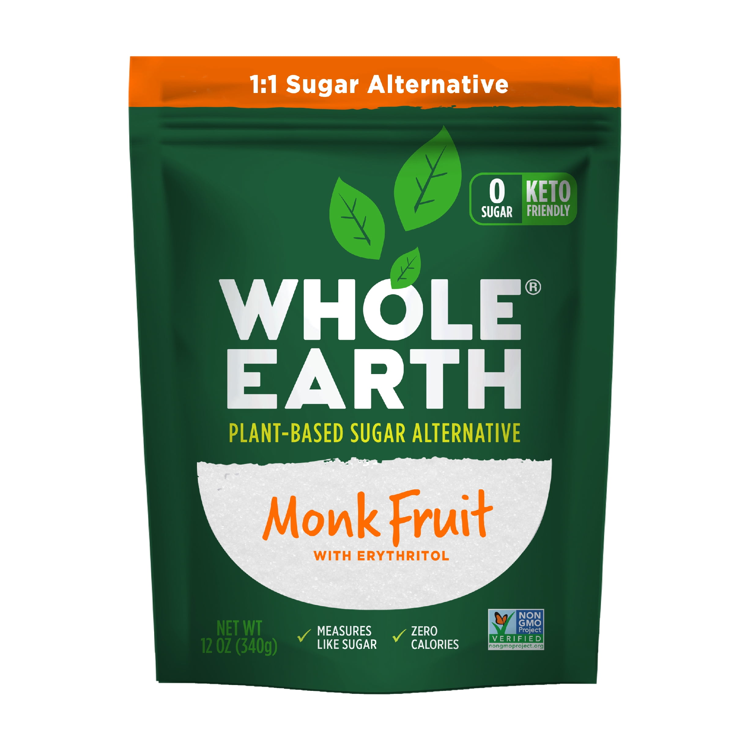 Whole Earth Monk Fruit with Erythritol Plant-Based Sugar Alternative ...