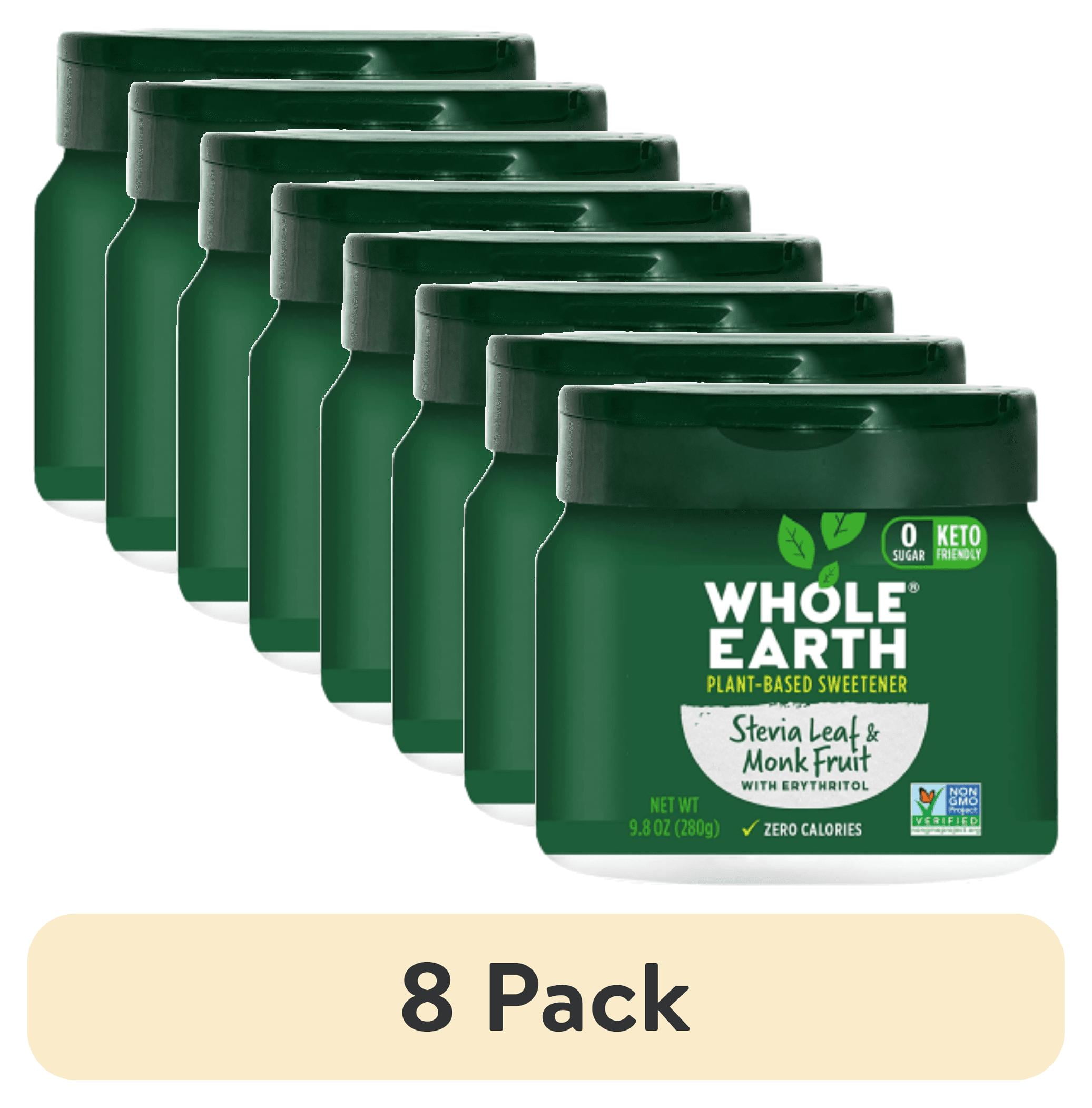 (8 pack) Whole Earth Stevia Leaf & Monk Fruit Plant-Based Sugar ...