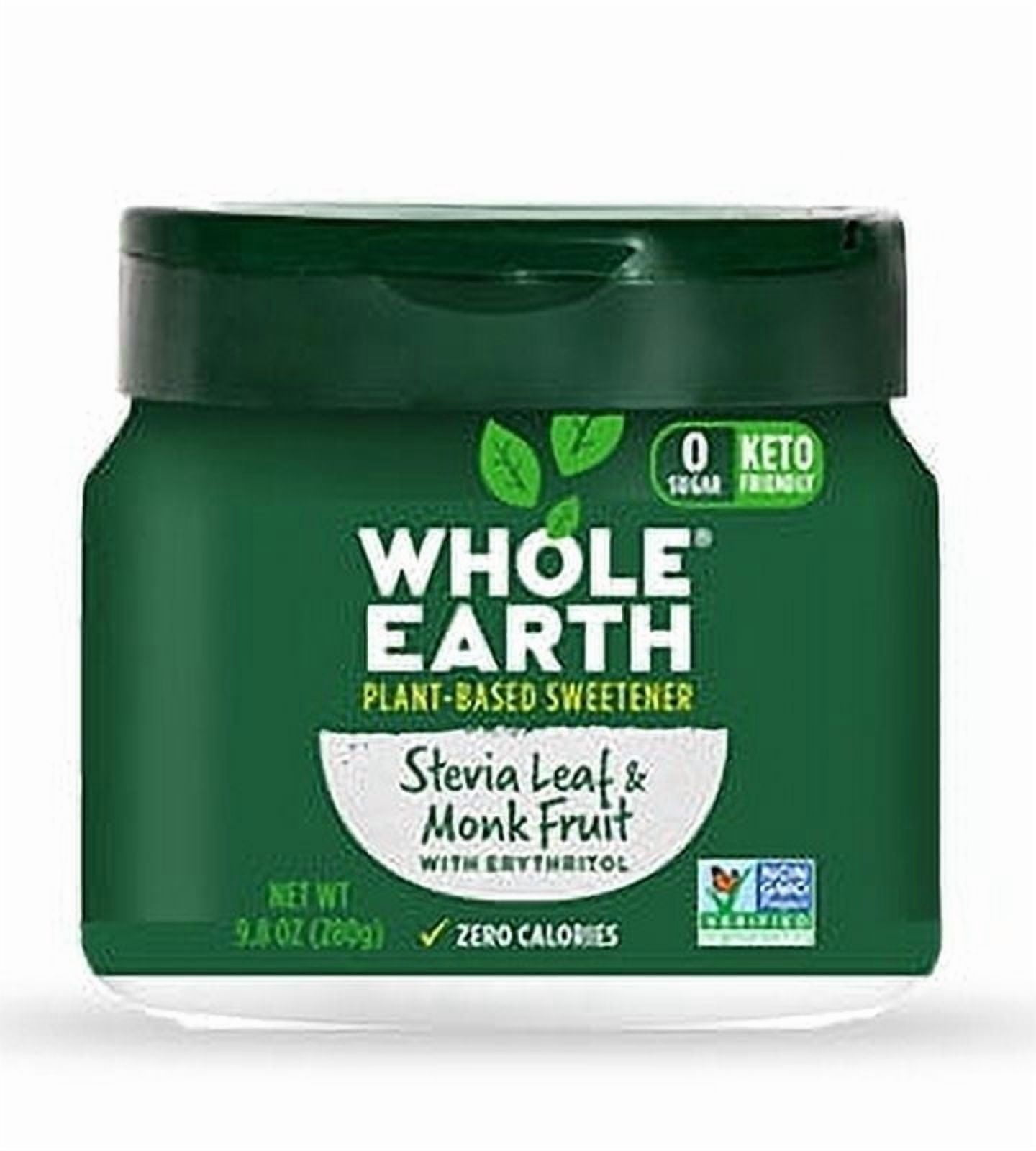 Whole Earth Stevia Leaf & Monk Fruit Plant-Based Sweetener Spoonable ...