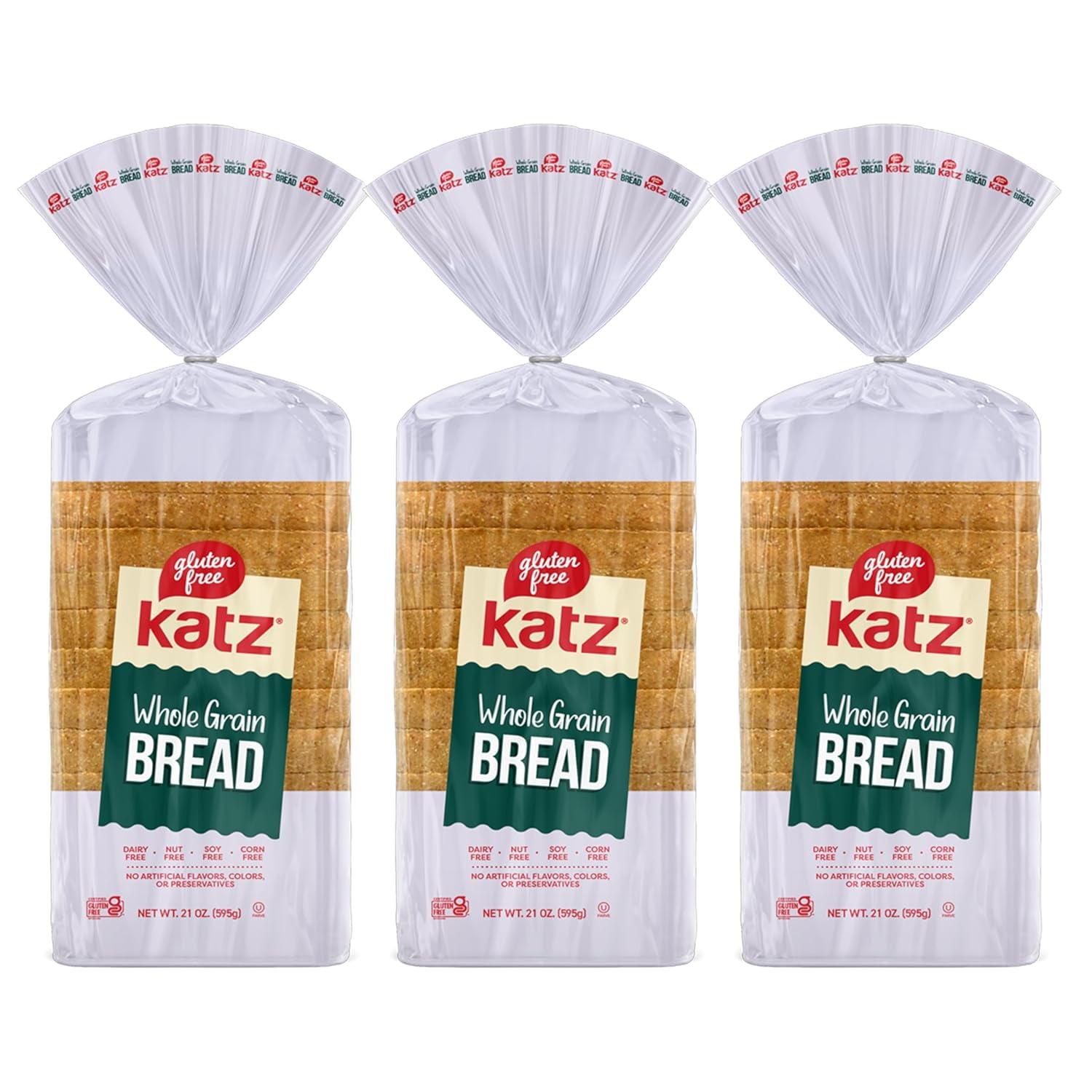 Whole Grain Bread | Dairy, Nut, Soy and | Kosher (3 Packs of 1 Sliced ...