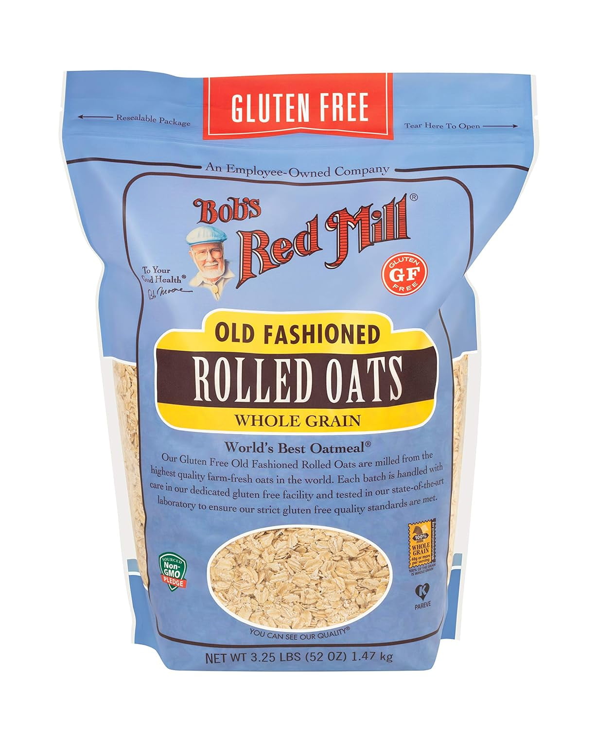 Whole Grain Rolled Oats Old Fashioned 52 oz Pack of 3 - Walmart.com