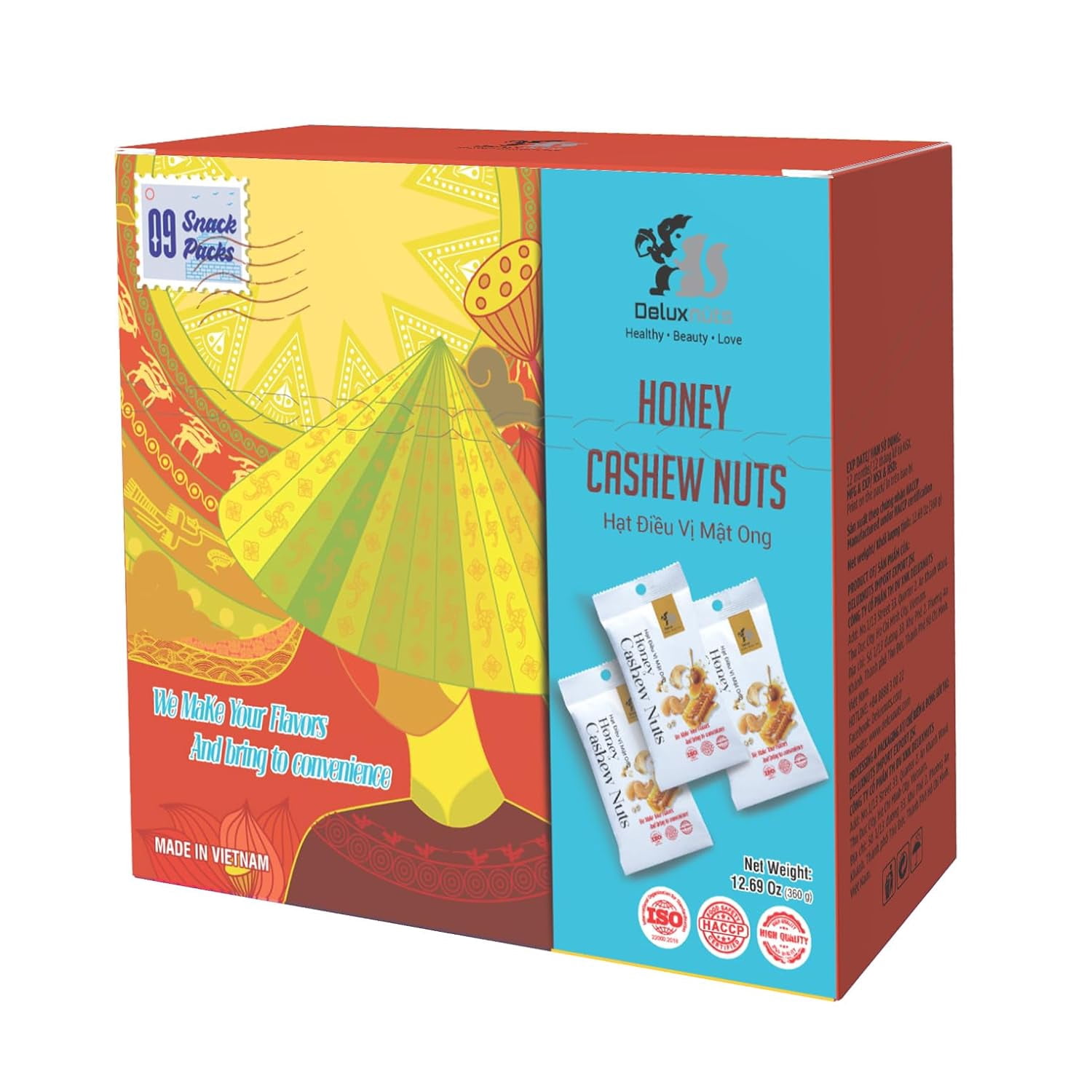 Whole Honey Roasted Cashews (9 Packs), Whole Cashew Nuts, Whole Cashews ...