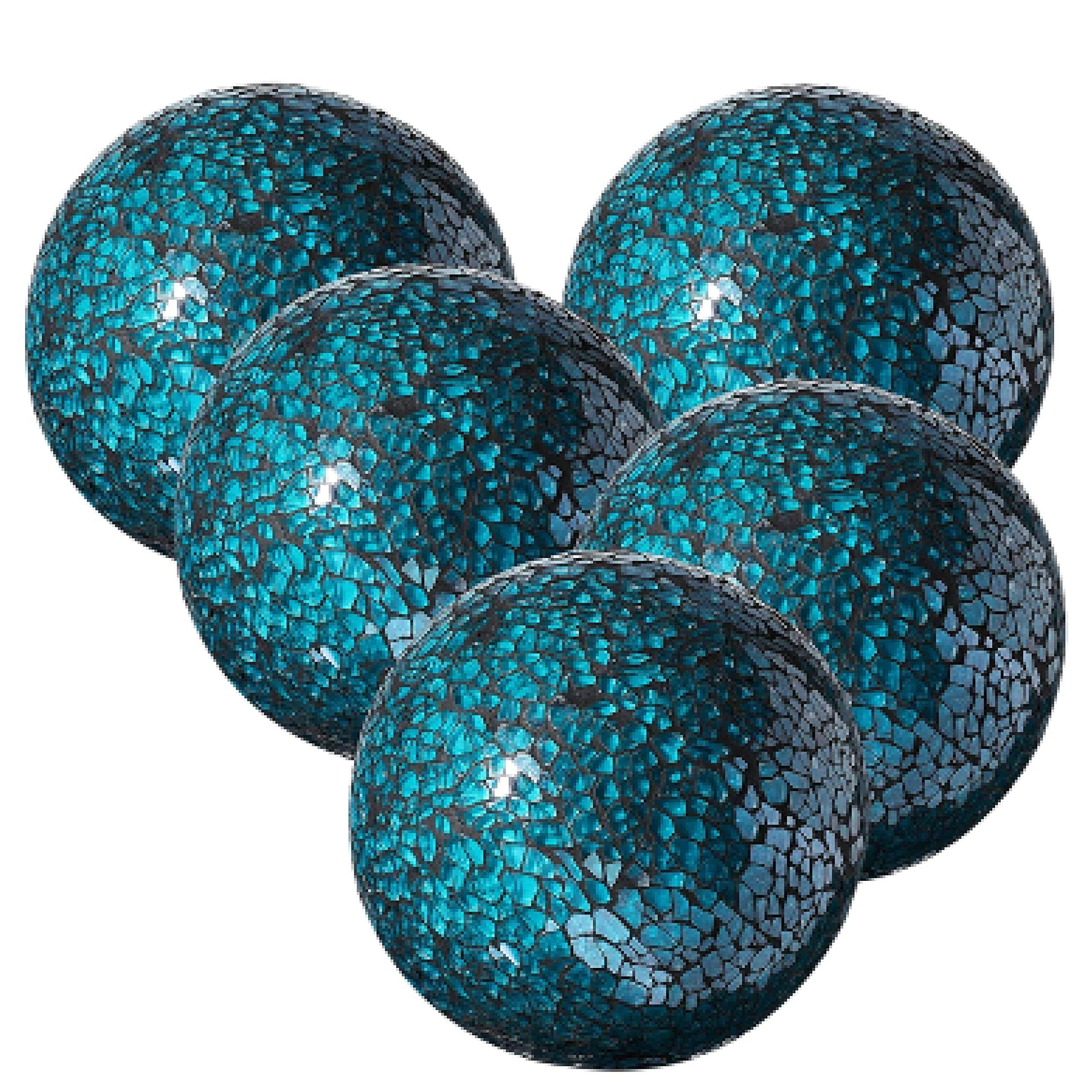 Whole Housewares 3" Glass Mosaic Sphere Decorative Balls (5 Count ...