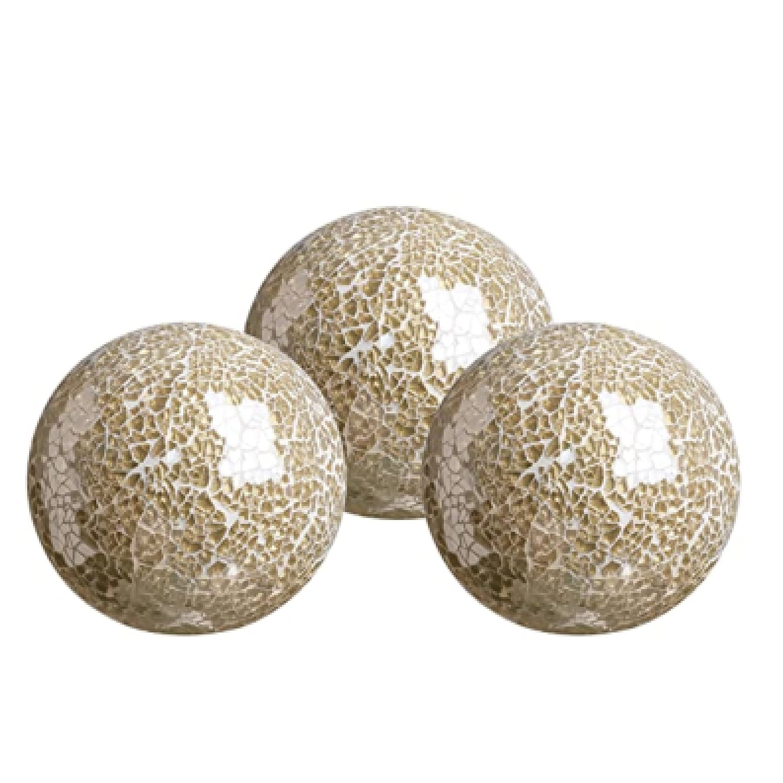 Whole Housewares Decorative Glass Mosaic Spheres Set of 3 - 4" Diameter ...