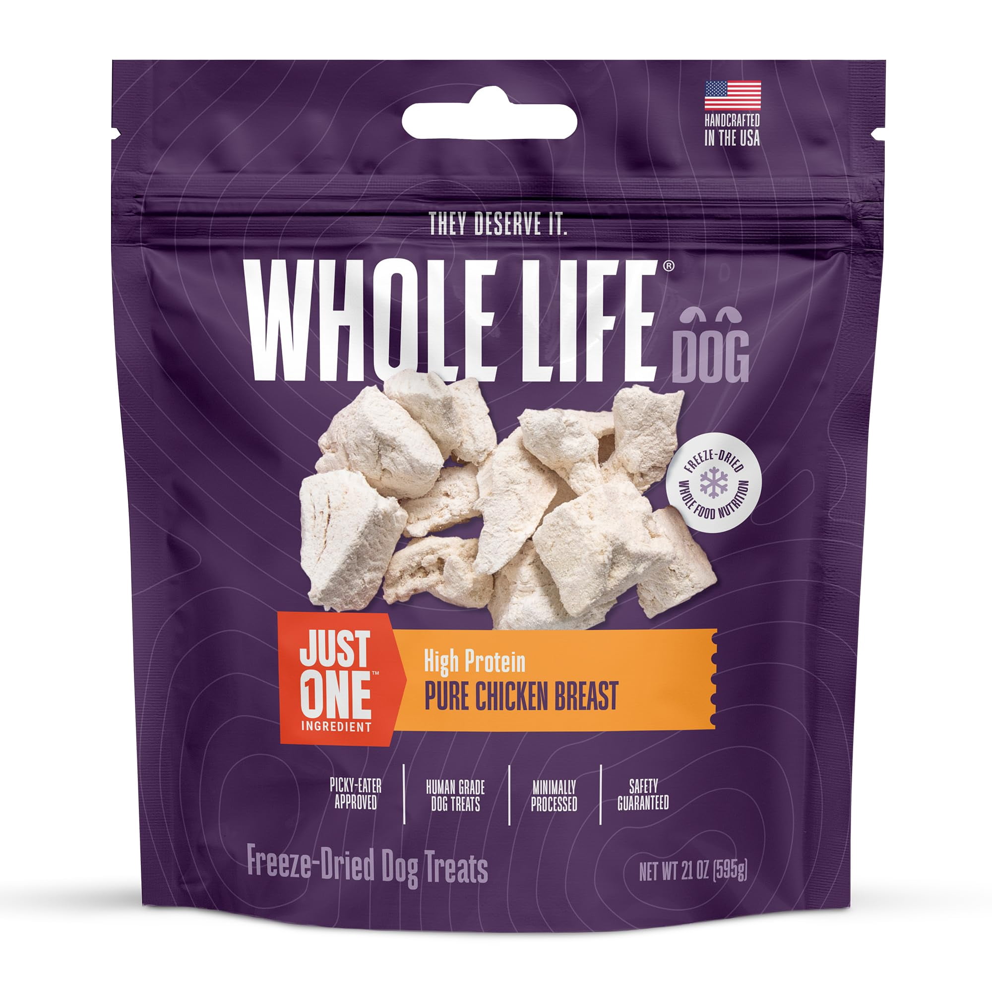 Whole Life Dog Just One Chicken Freeze Dried Dog Treats - Human Grade ...