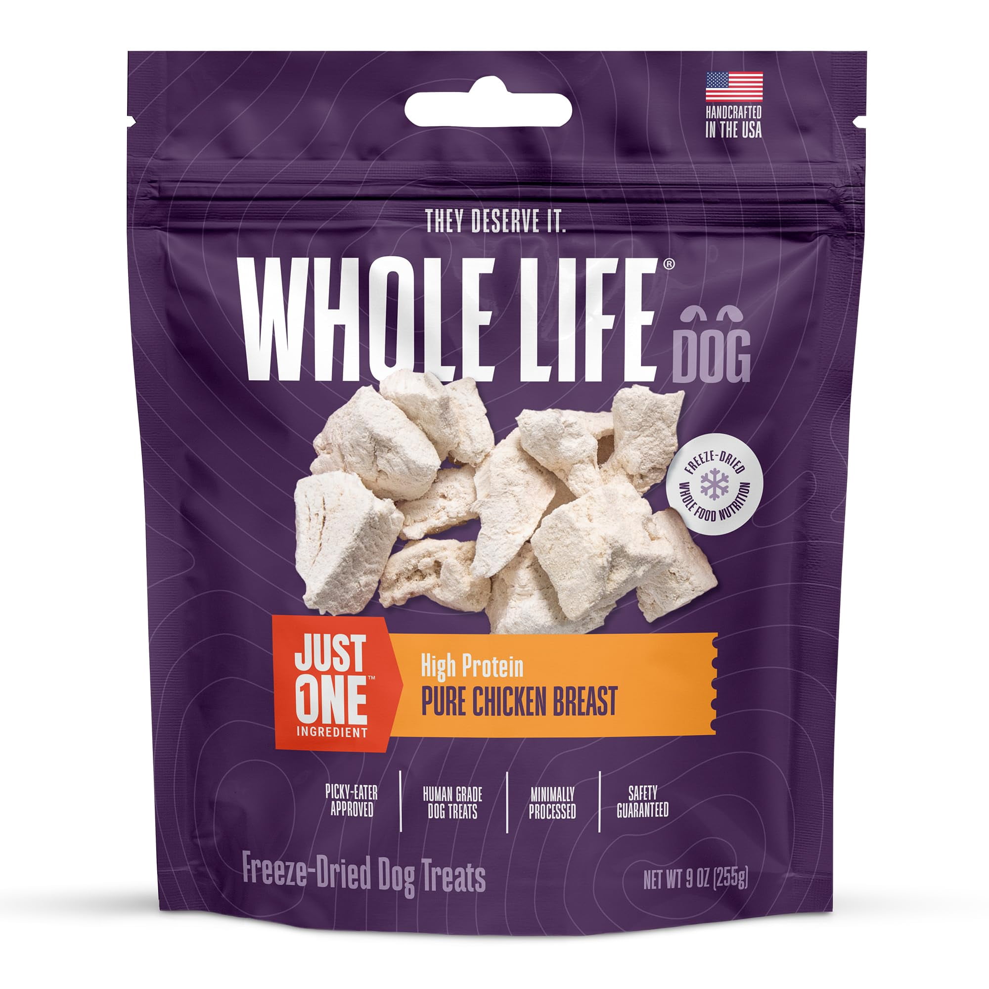 Whole Life Dog Just One Chicken Freeze Dried Dog Treats - Human Grade ...