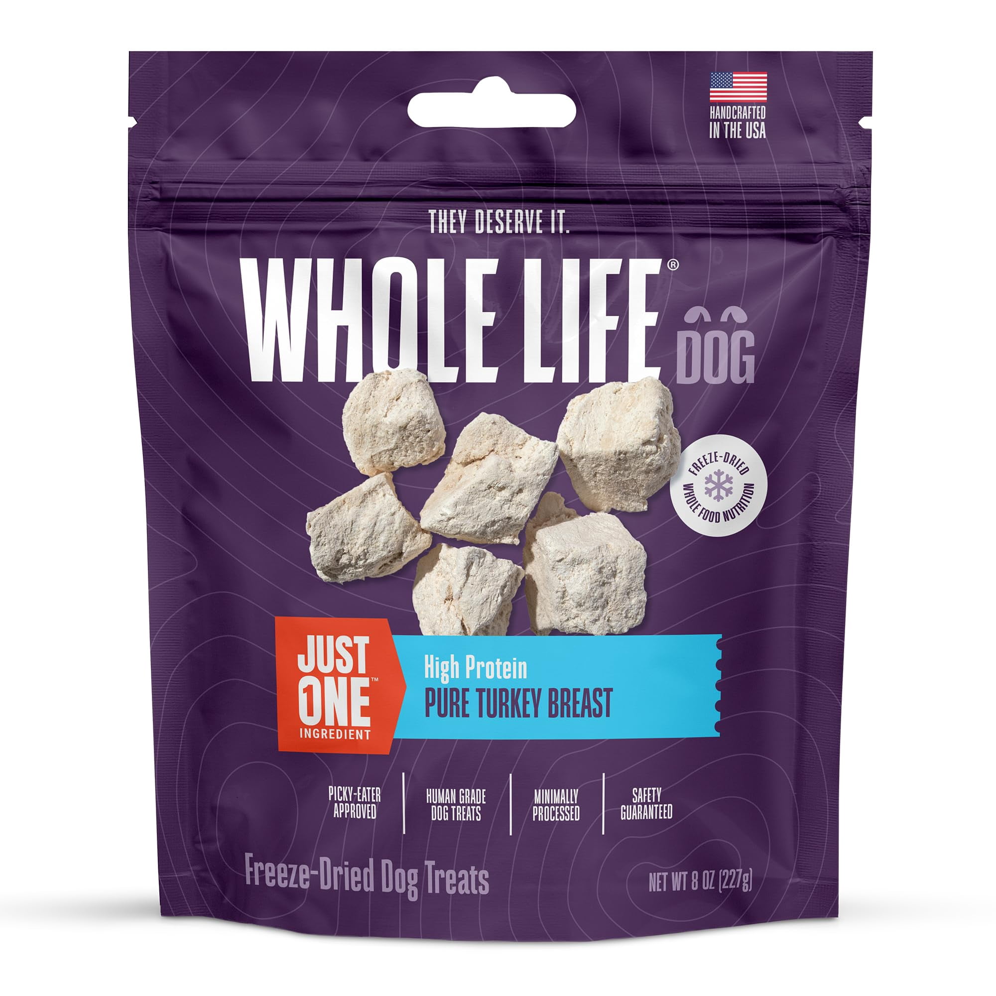 Whole Life Dog Just One Turkey Freeze Dried Dog Treats - Human Grade ...