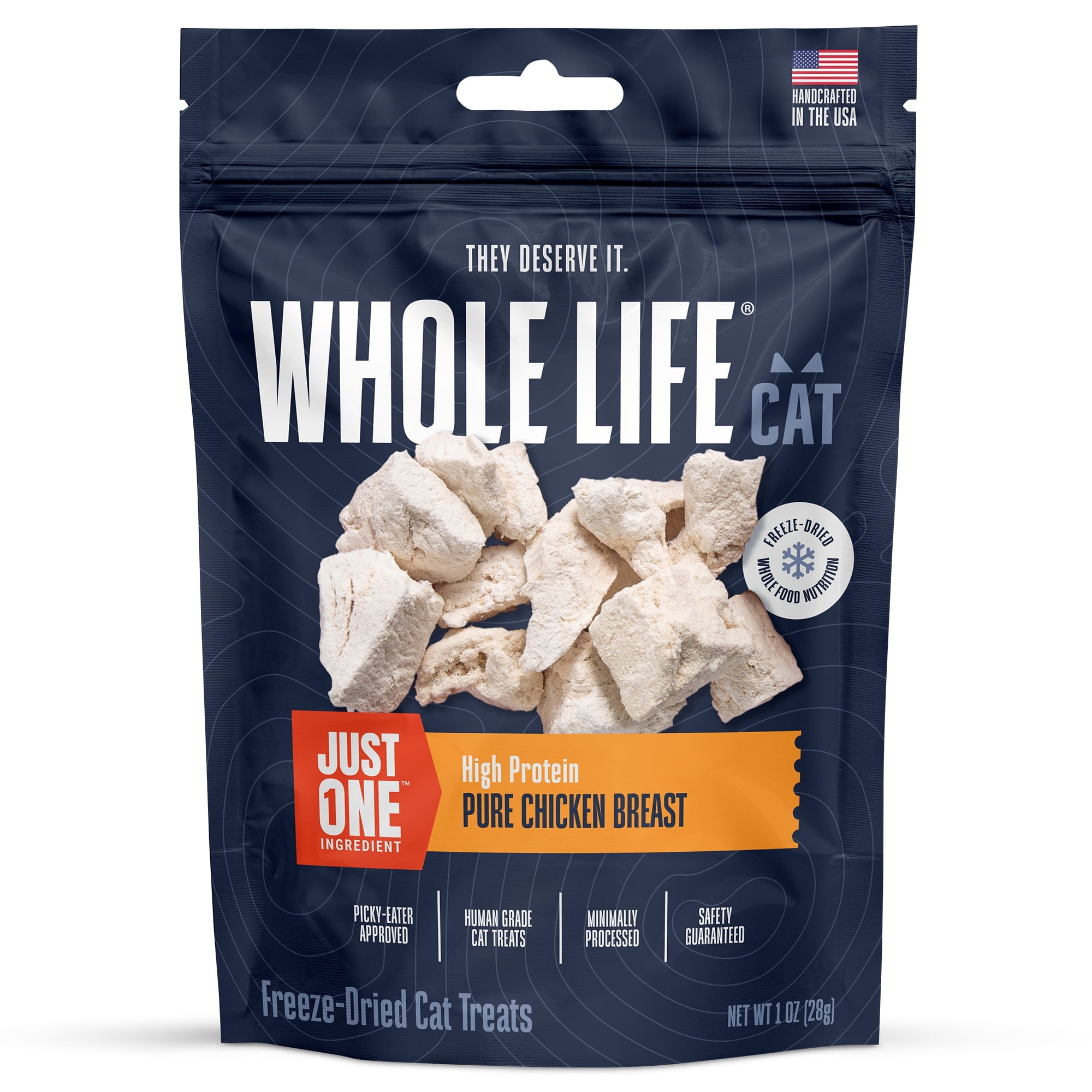 Whole Life Pet Pure Freeze-Dried Meat Chicken Treats for Cats, 1oz ...