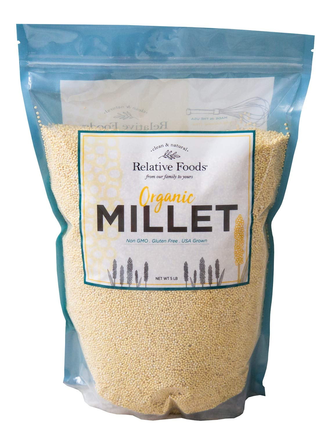 Whole Organic Hulled Millet Seed - 5Lb Millet Organic Whole Grain Seed ...