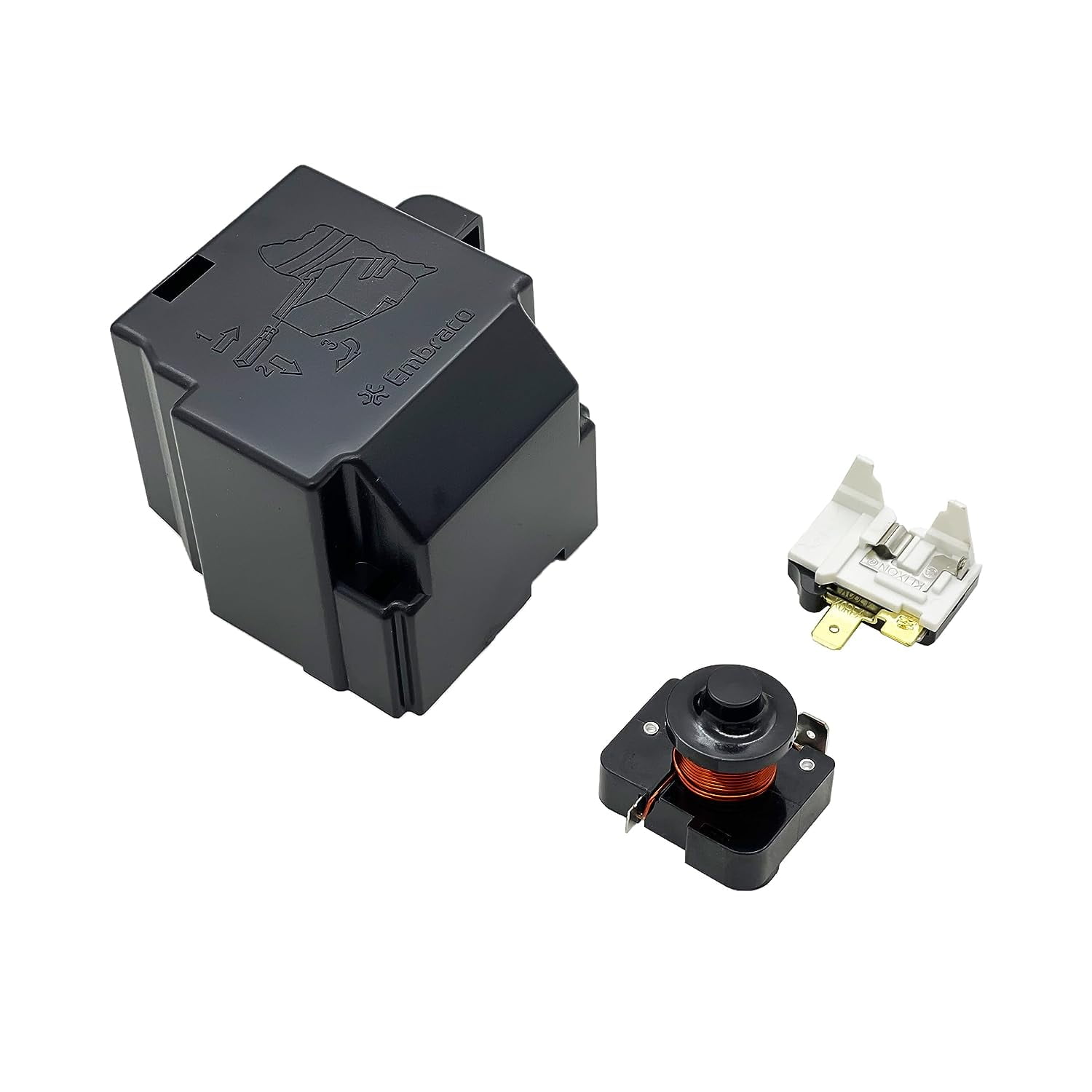 Whole Parts Refrigerator Compressor Start Relay and Overload Kit Part ...