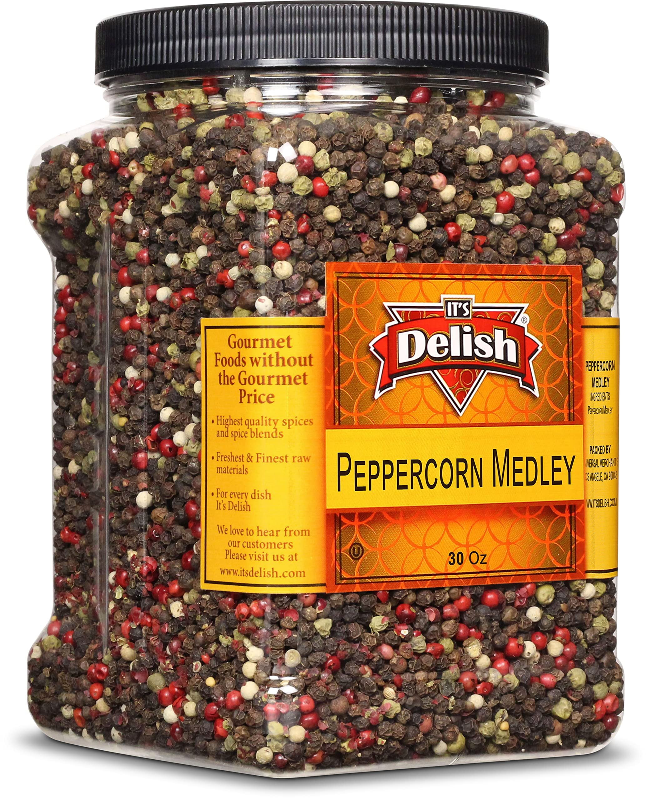 Whole Peppercorn Medley by It's Delish - 30 OZ Jumbo Reusable Container ...