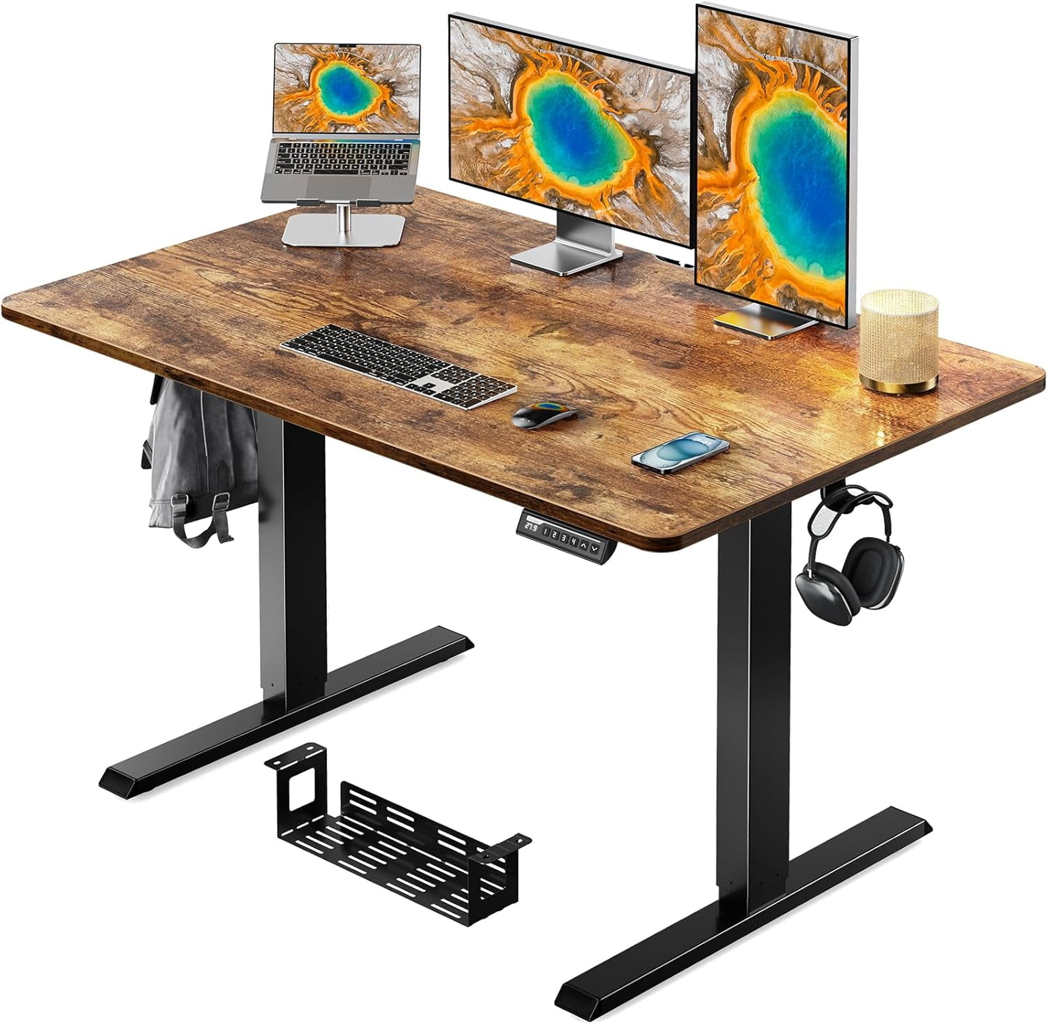 Whole Piece Standing Desk with 48x30 inch Desktop Adjustable Stand Up ...