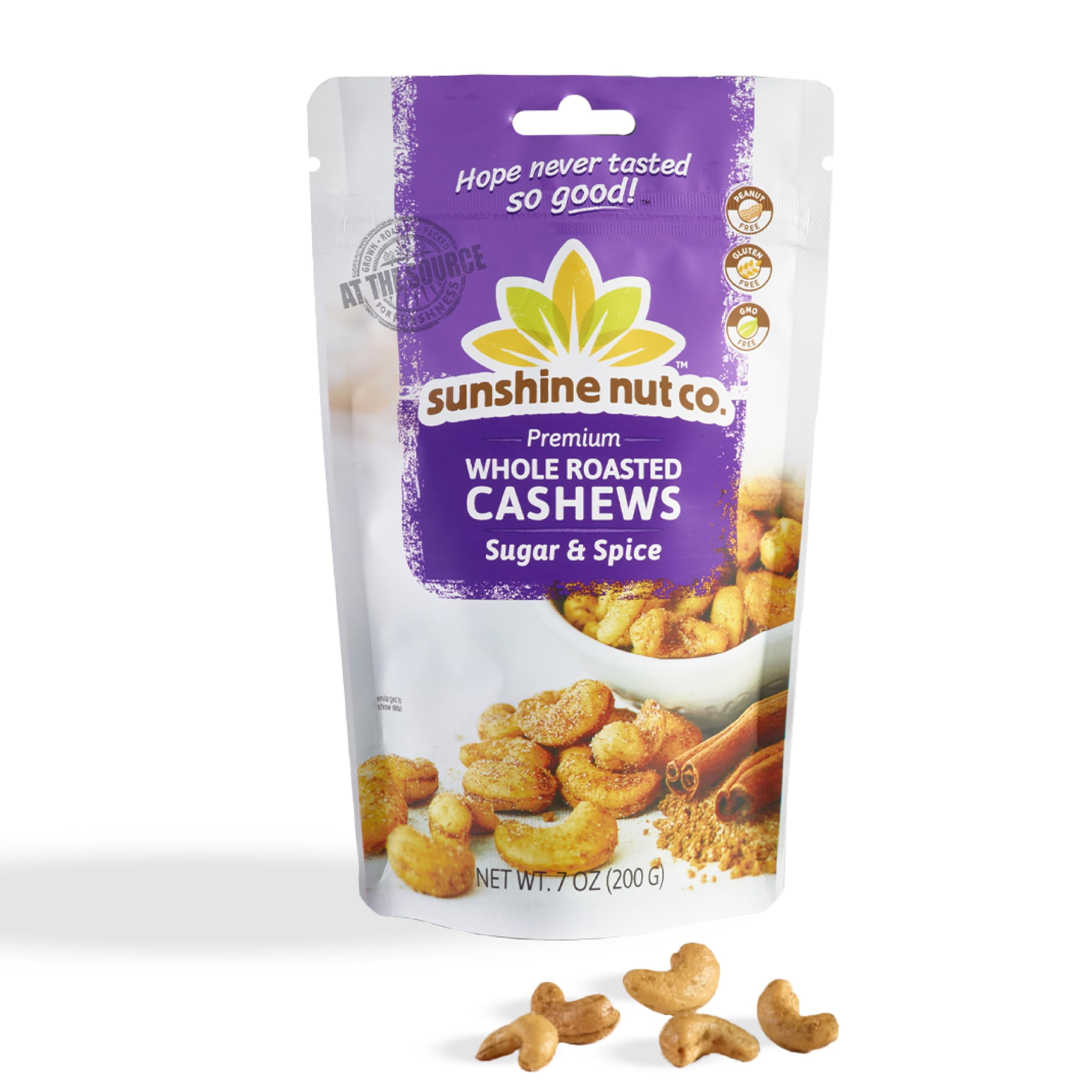 Whole Roasted Lightly Salted Cashews by Sunshine Nut Co., Gluten Free, Peanut Free and Vegan ...
